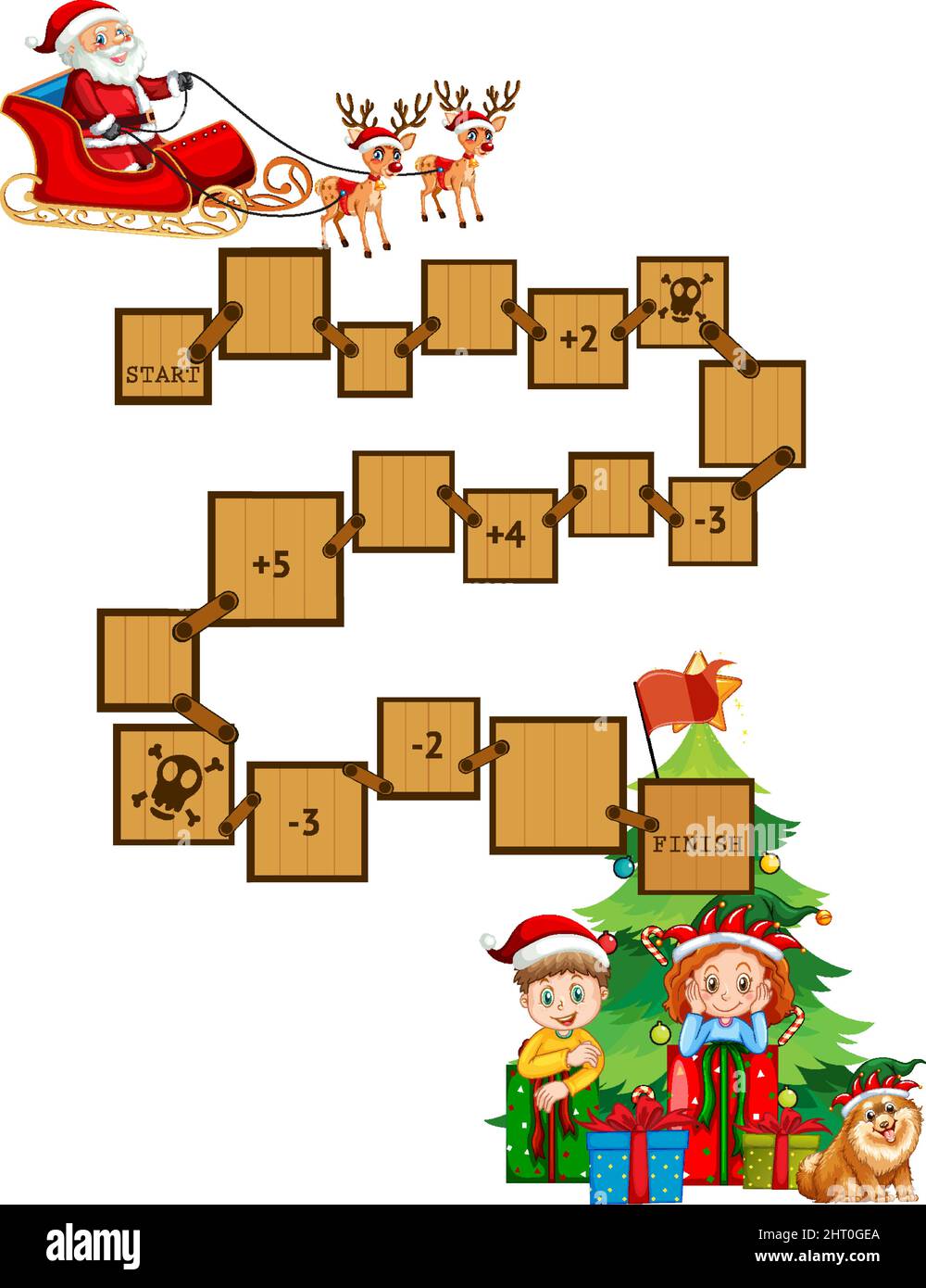 Cristmas Snake And Ladders Board