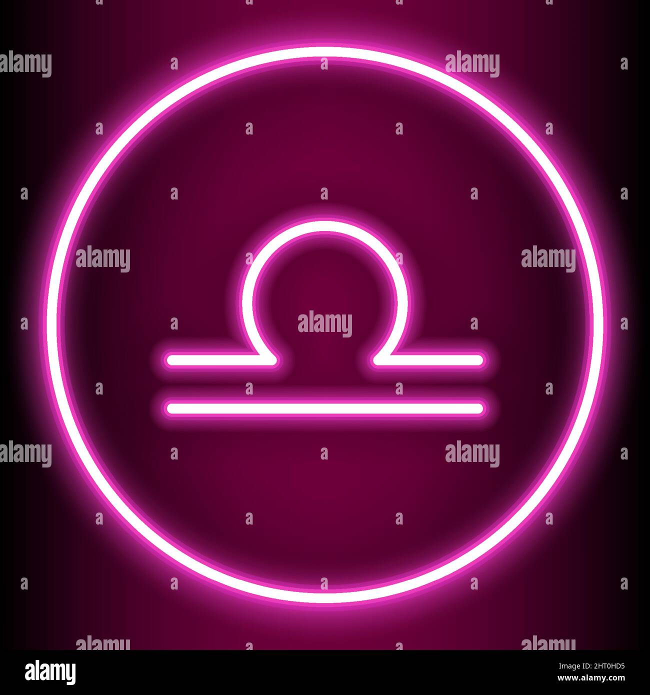 Libra is one of the 12 zodiac signs and is shown in a pink neon style ...