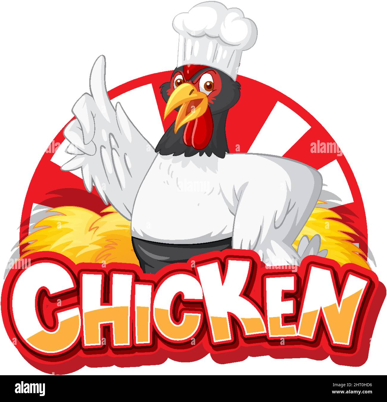 Chicken chef cartoon character logo illustration Stock Vector Image ...