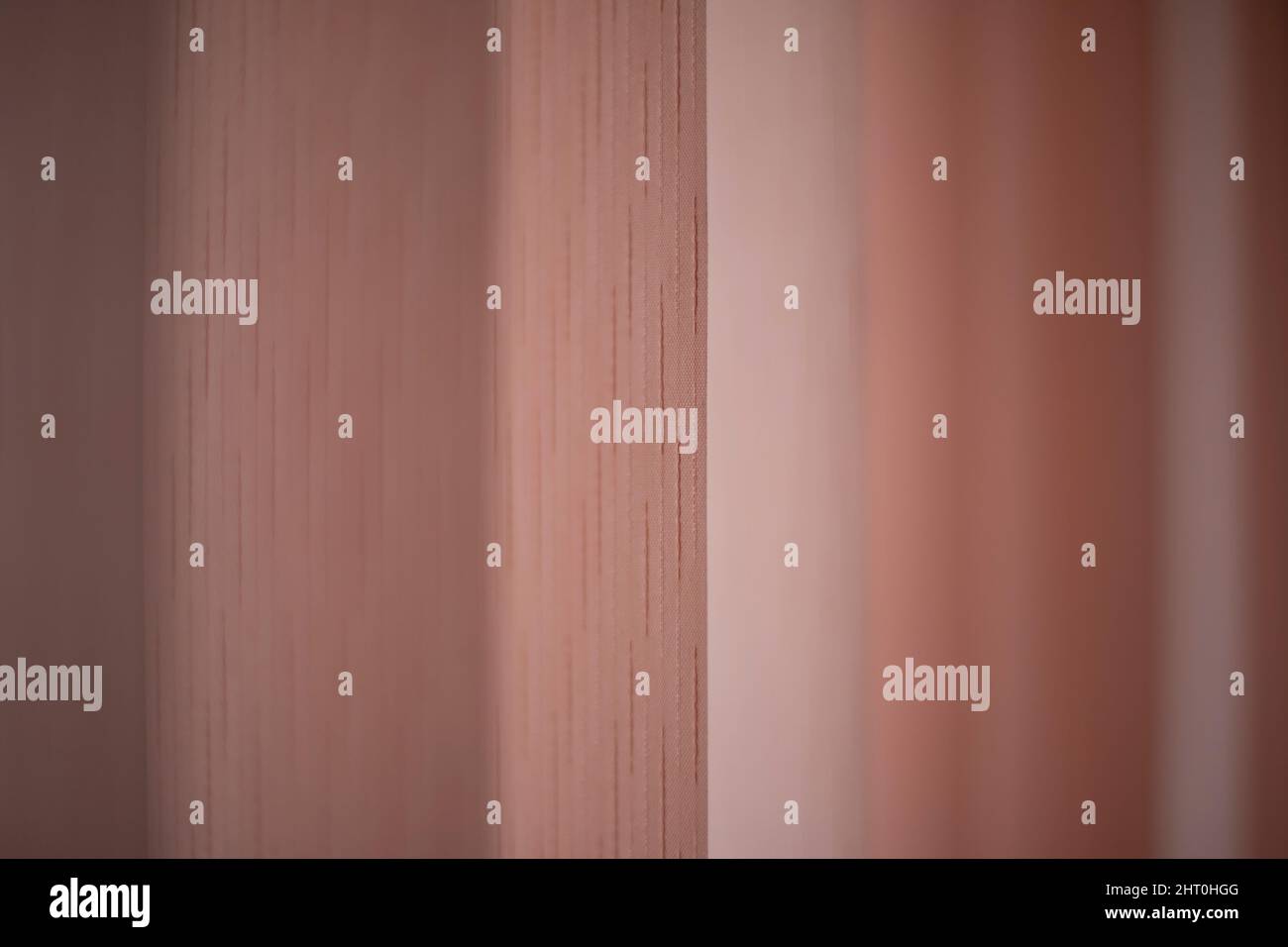 Texture of blinds. Light from window. Blinds on window in room. Pink ...