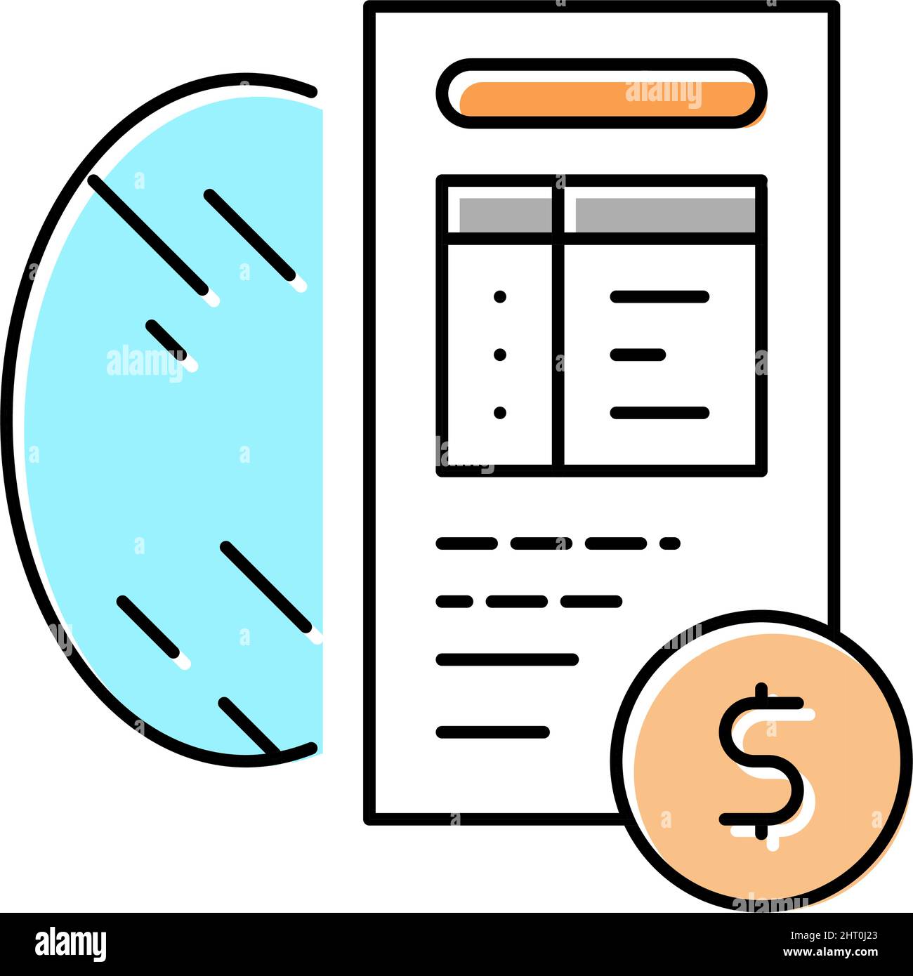 cost calculation, mirror price color icon vector illustration Stock ...