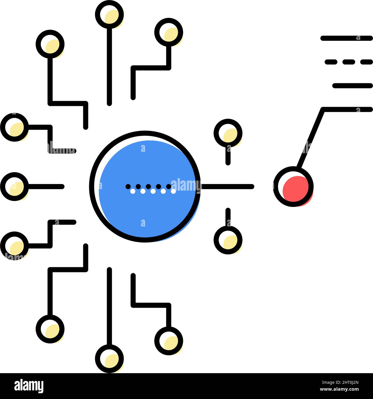 artificial model neural network color icon vector illustration Stock ...