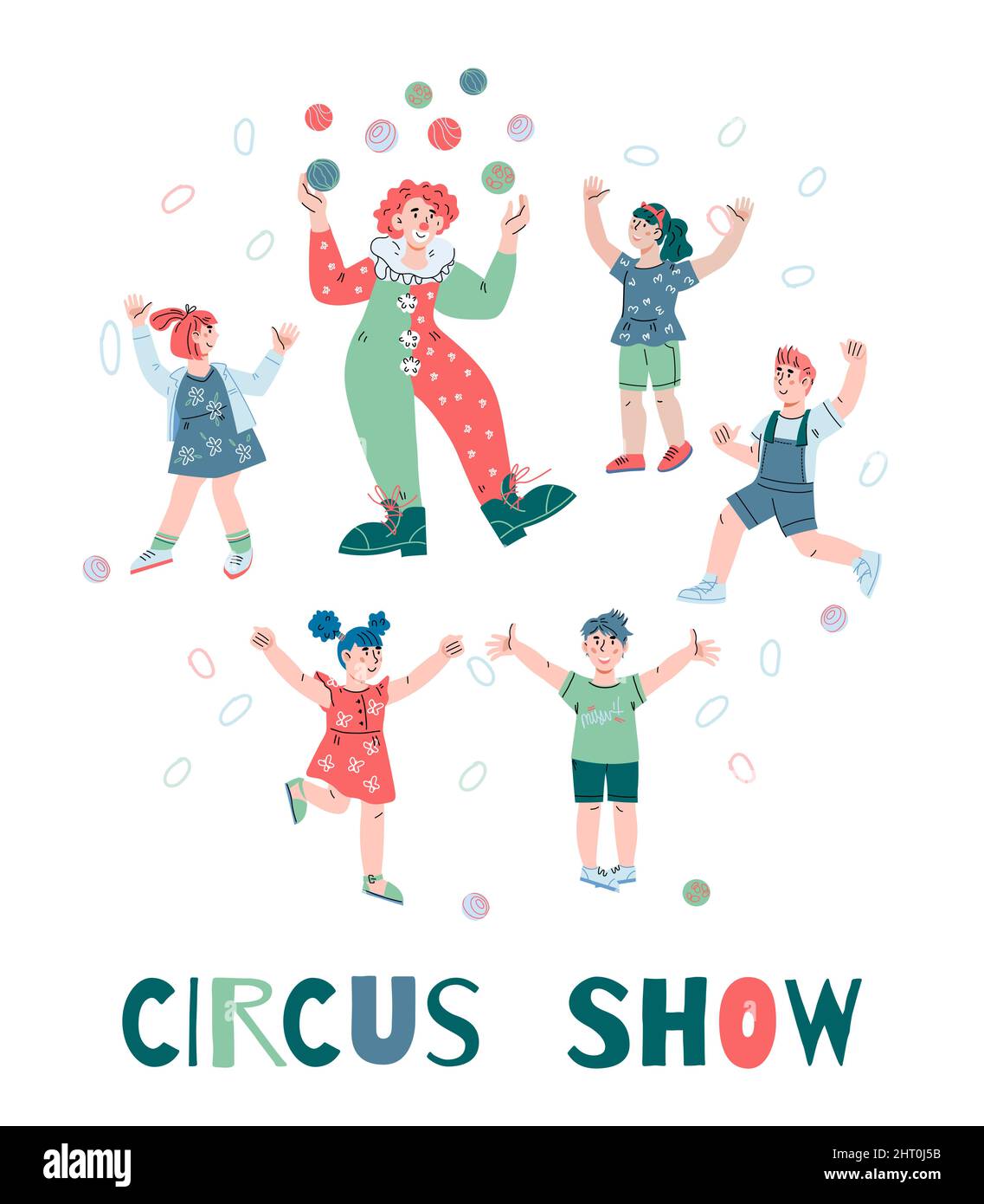 Circus show for kids advertising - clown juggling for kids. Circus show ...