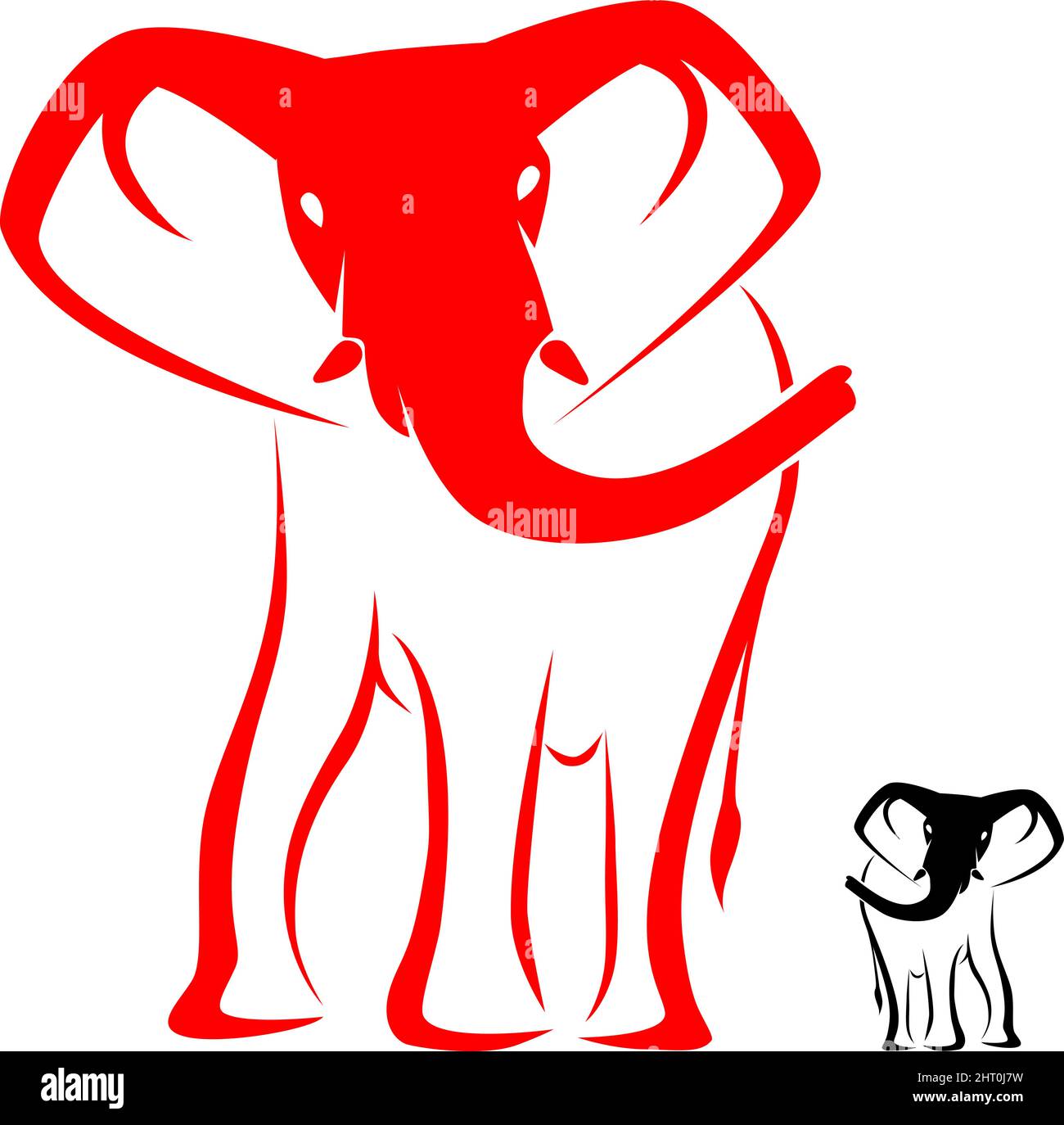 Vector of an elephant on a white background. Easy editable layered ...