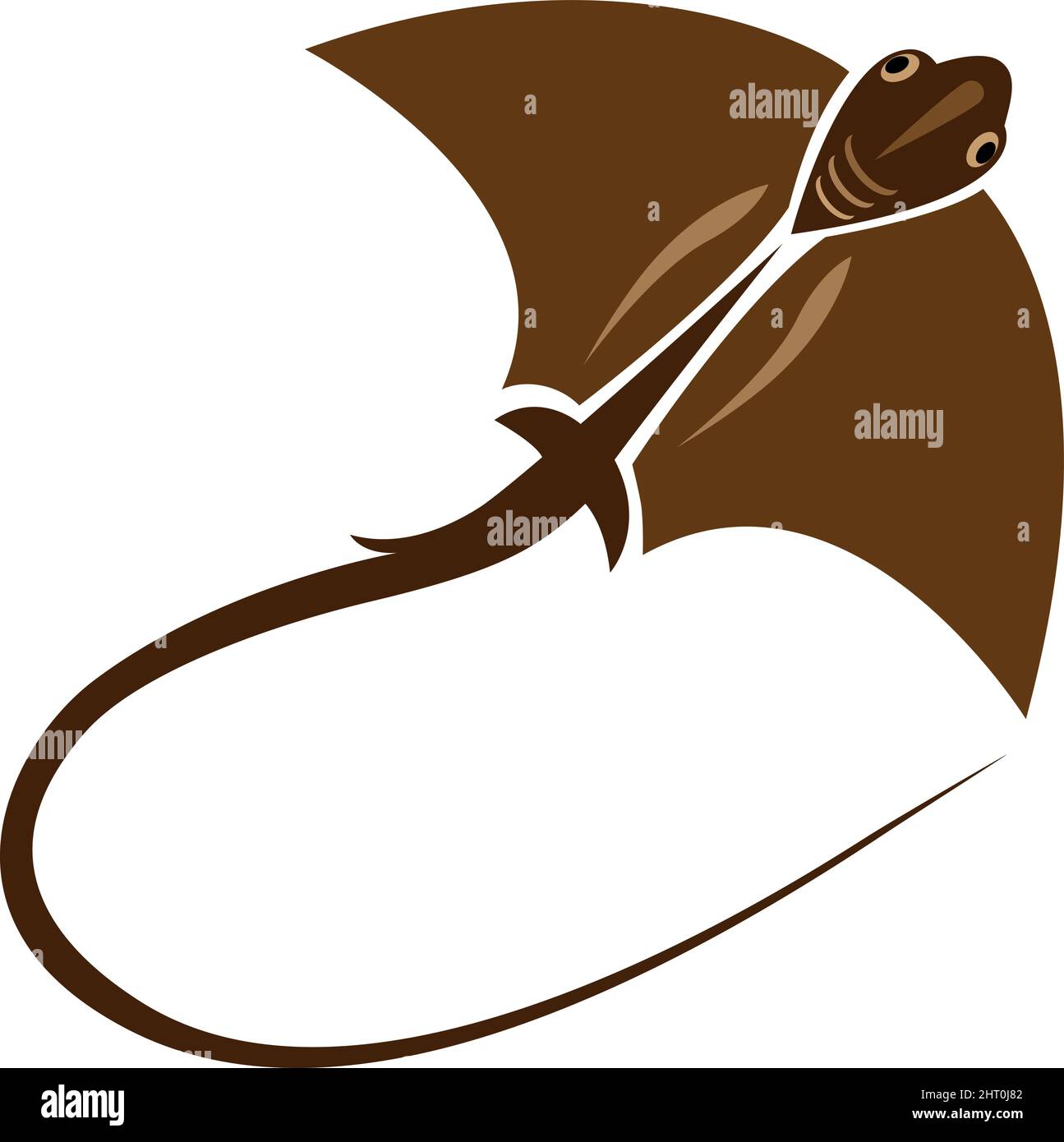 Vector image of stingray on white background. Easy editable layered ...