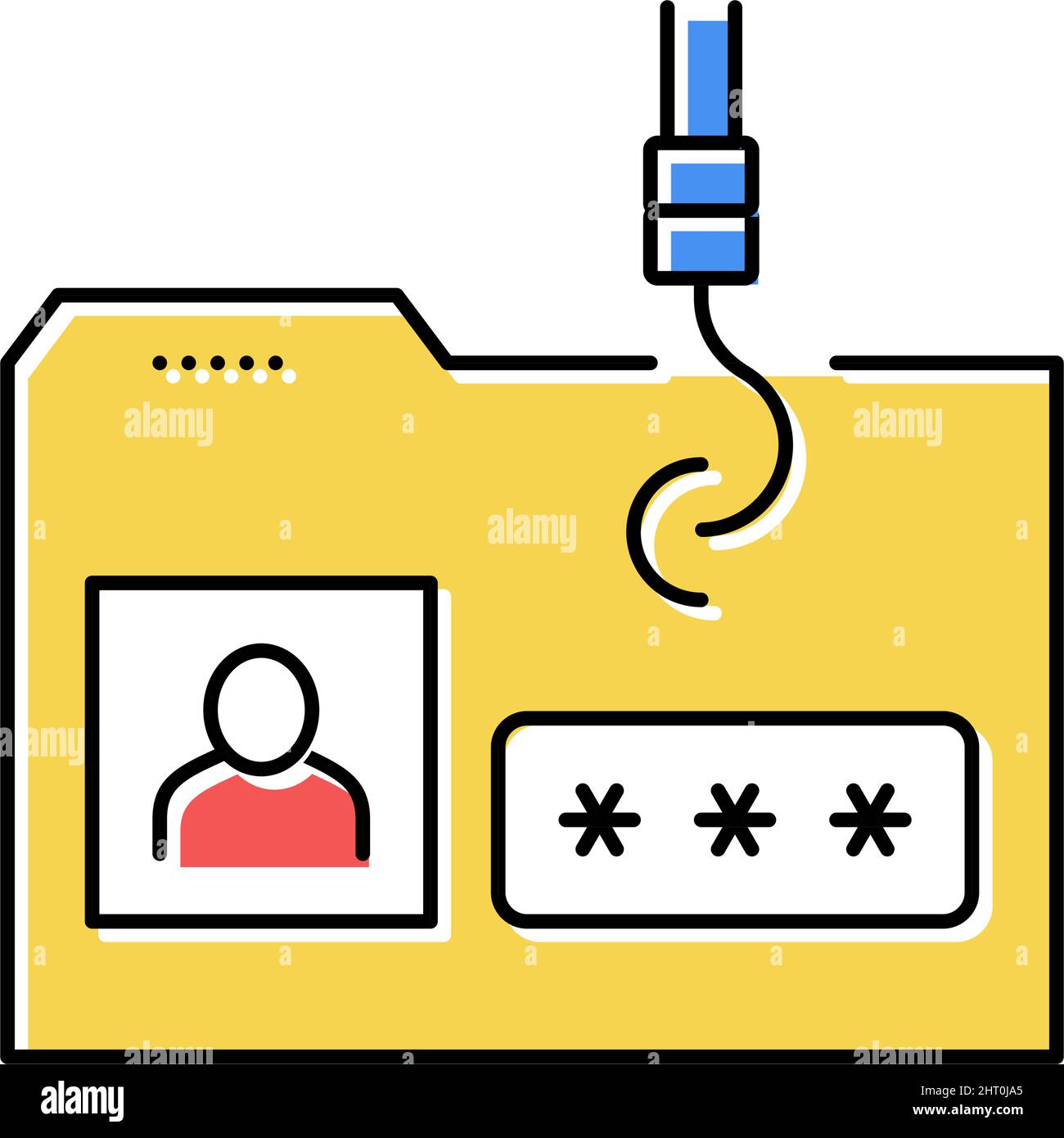hacking user folder color icon vector illustration Stock Vector Image ...