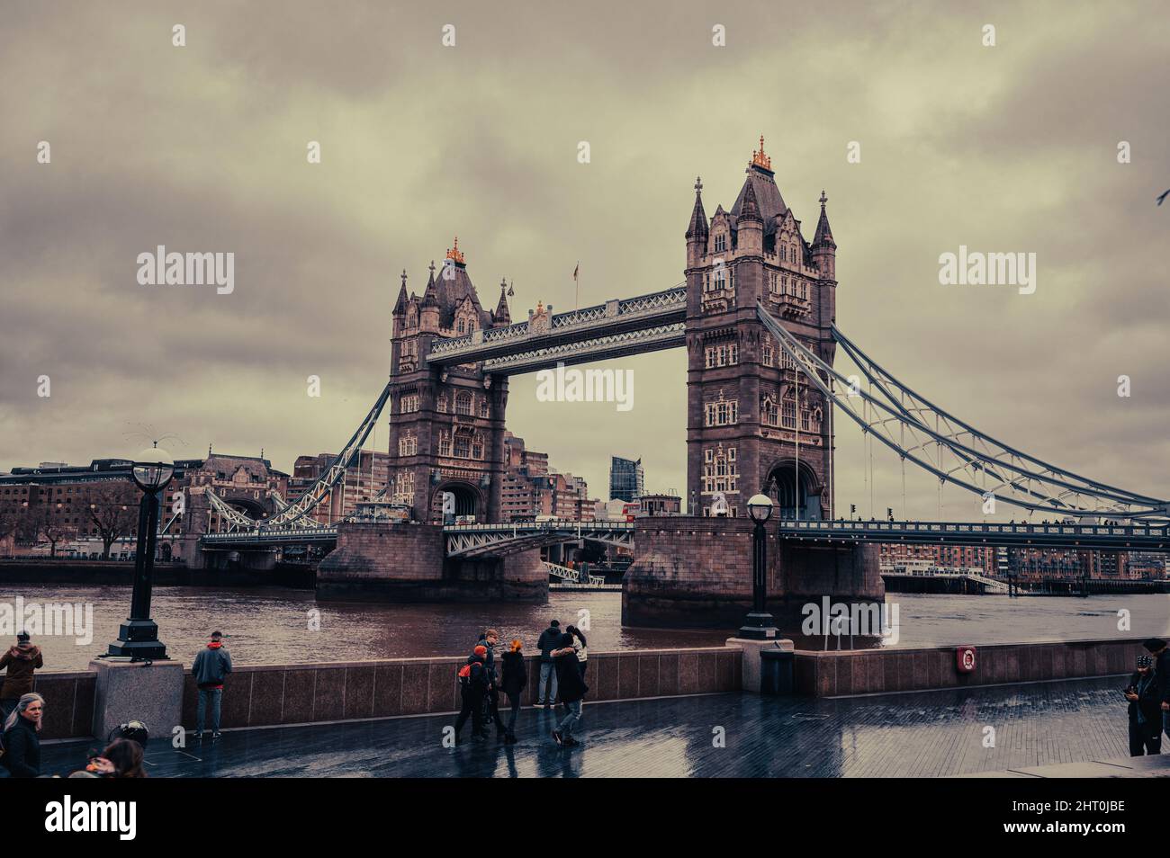 Tower Bridge in foggy and rainy day. London, UK Stock Photo - Alamy