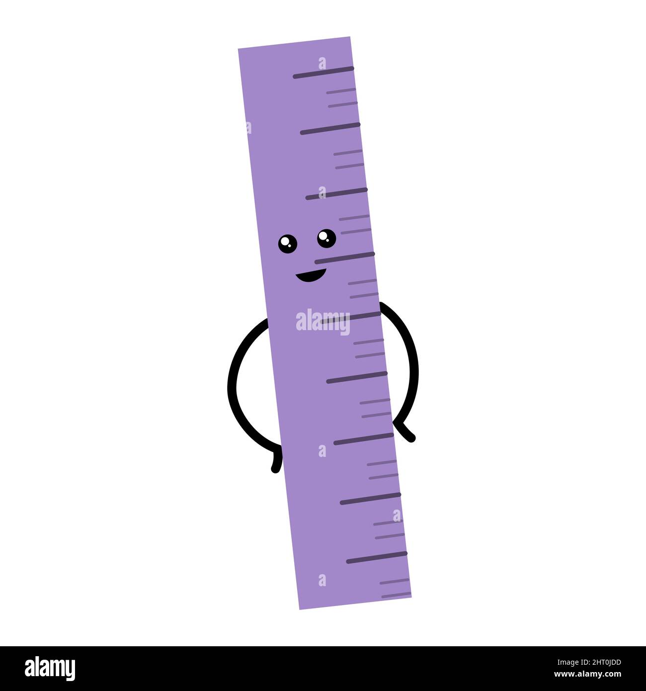 Cute cartoon kawaii ruler, vector isolated on white background Stock ...
