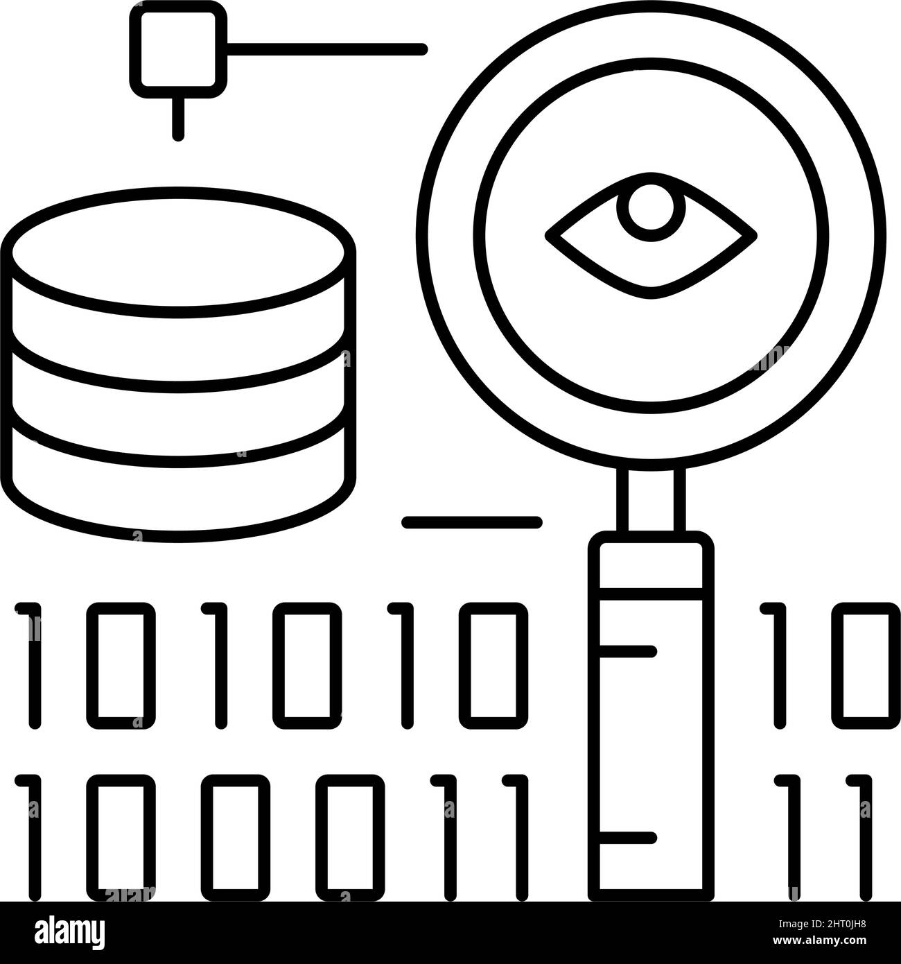 analysis binary digital processing line icon vector illustration Stock ...