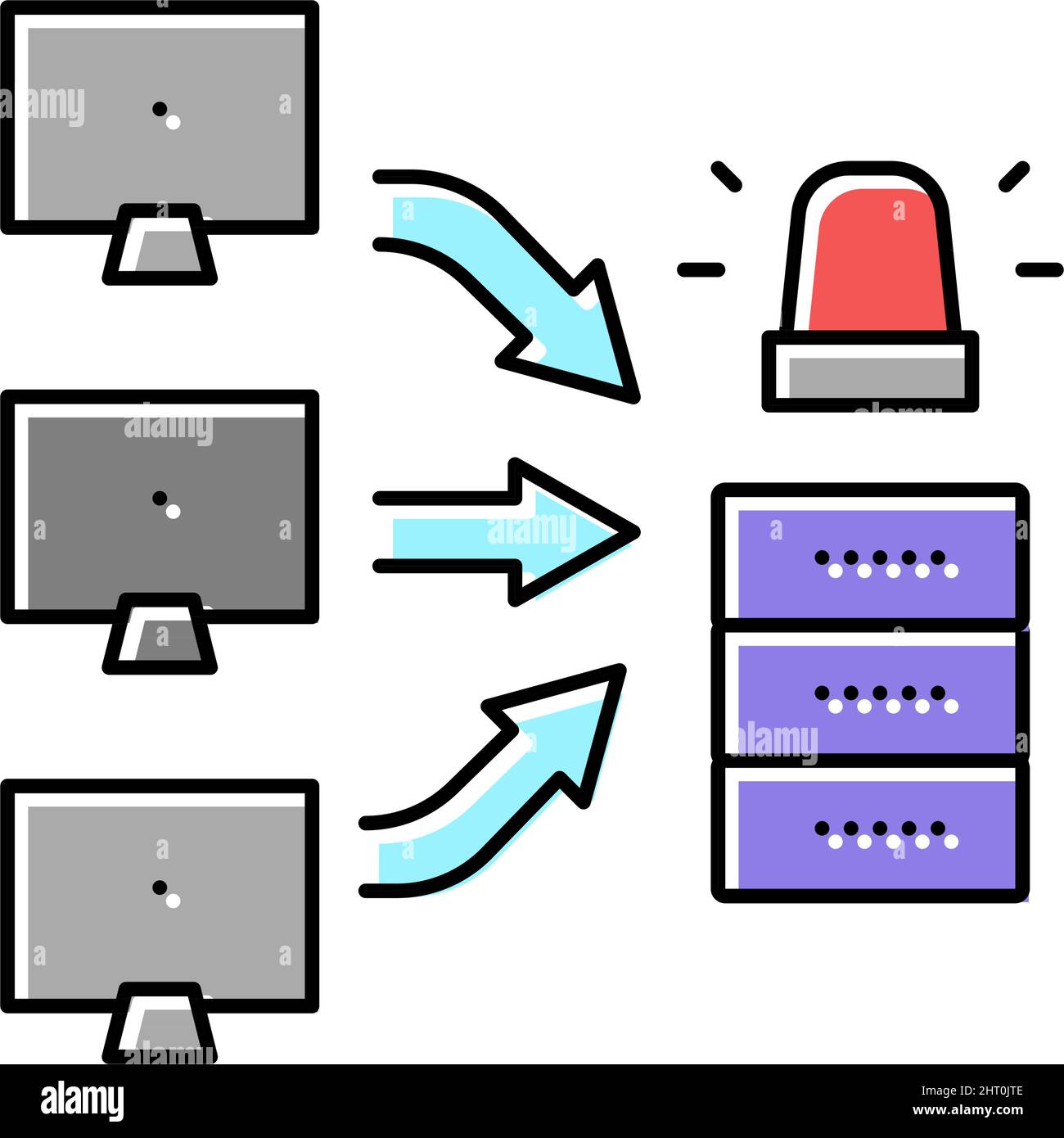 ddos attacks color icon vector illustration Stock Vector Image & Art ...