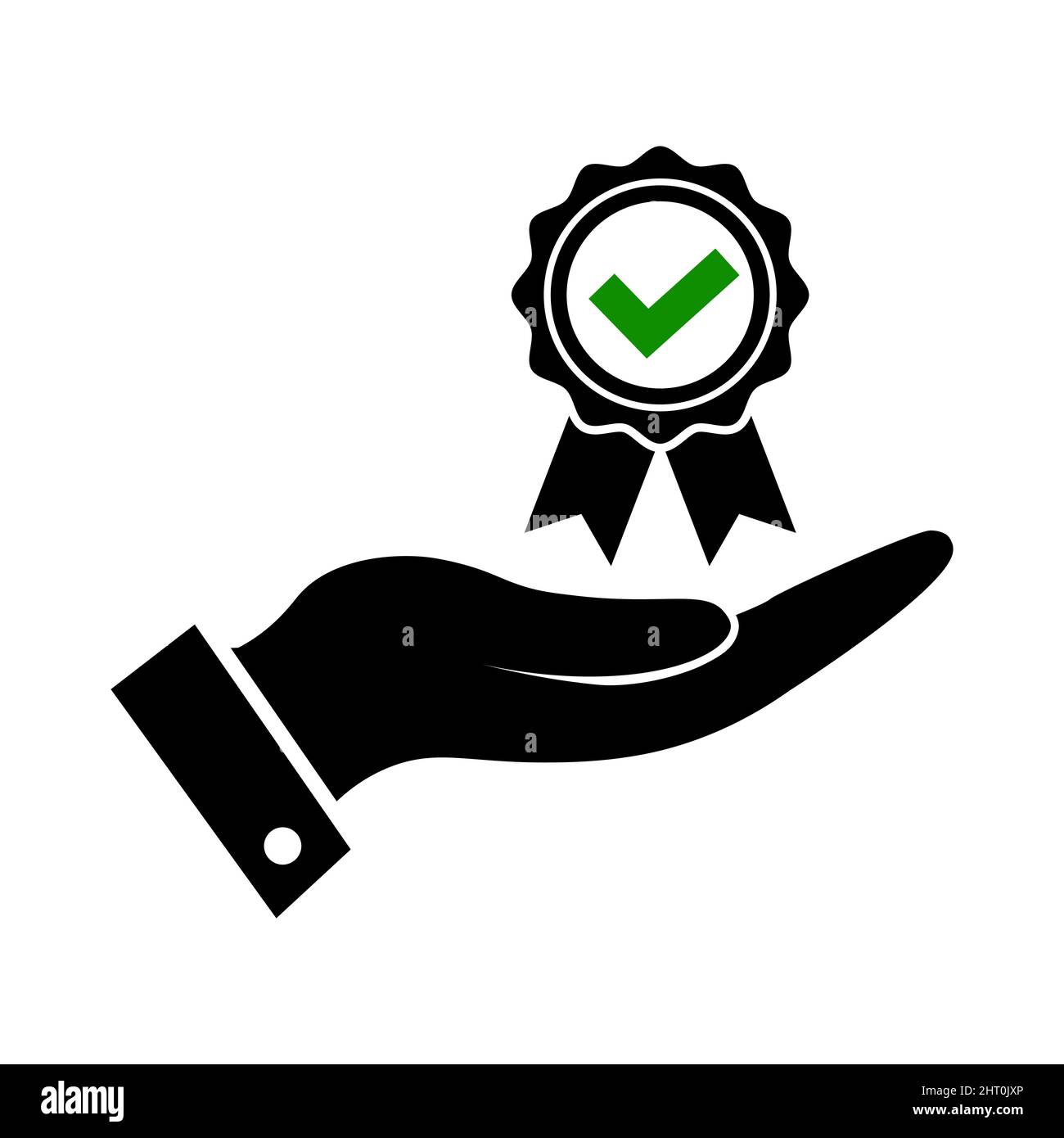 Check best option icon in flat style. Service offer symbol in black ...