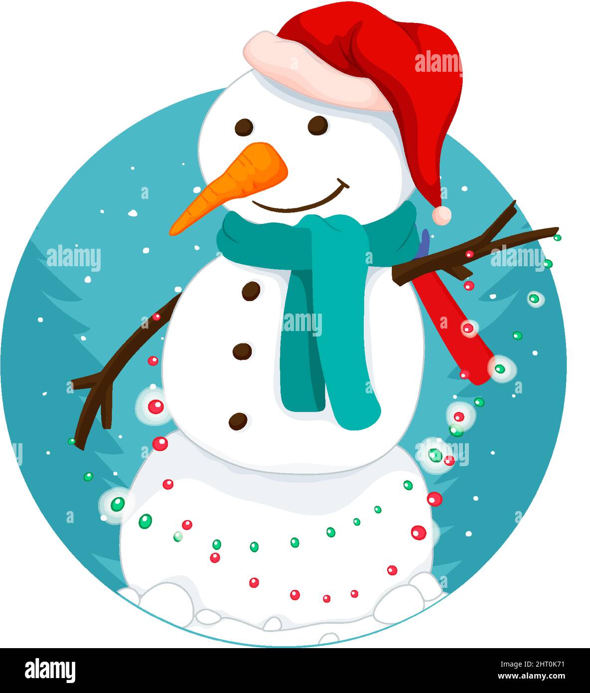 Christmas theme with snowman illustration Stock Vector Image & Art - Alamy