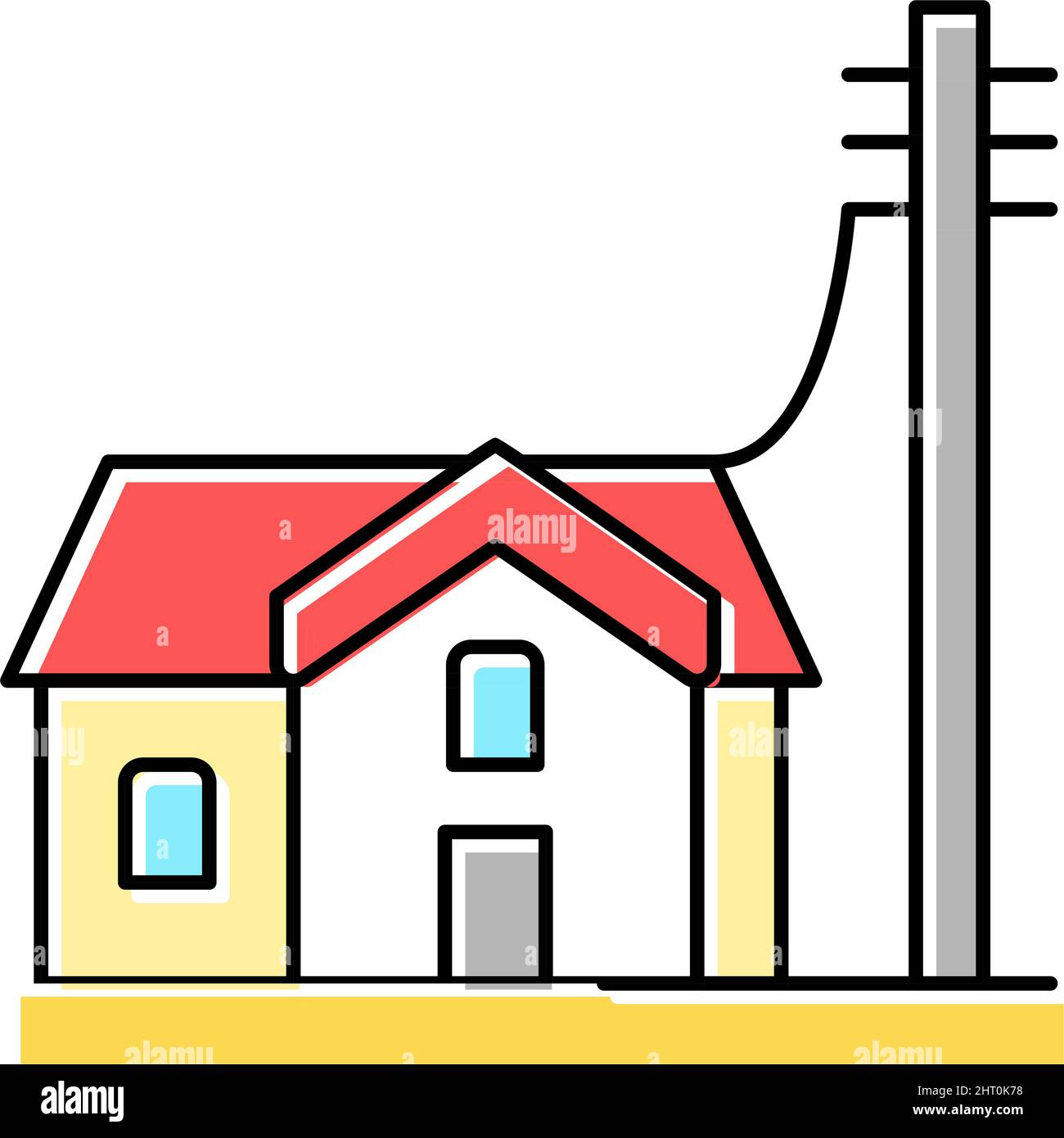 house connected to electricity color icon vector illustration Stock ...