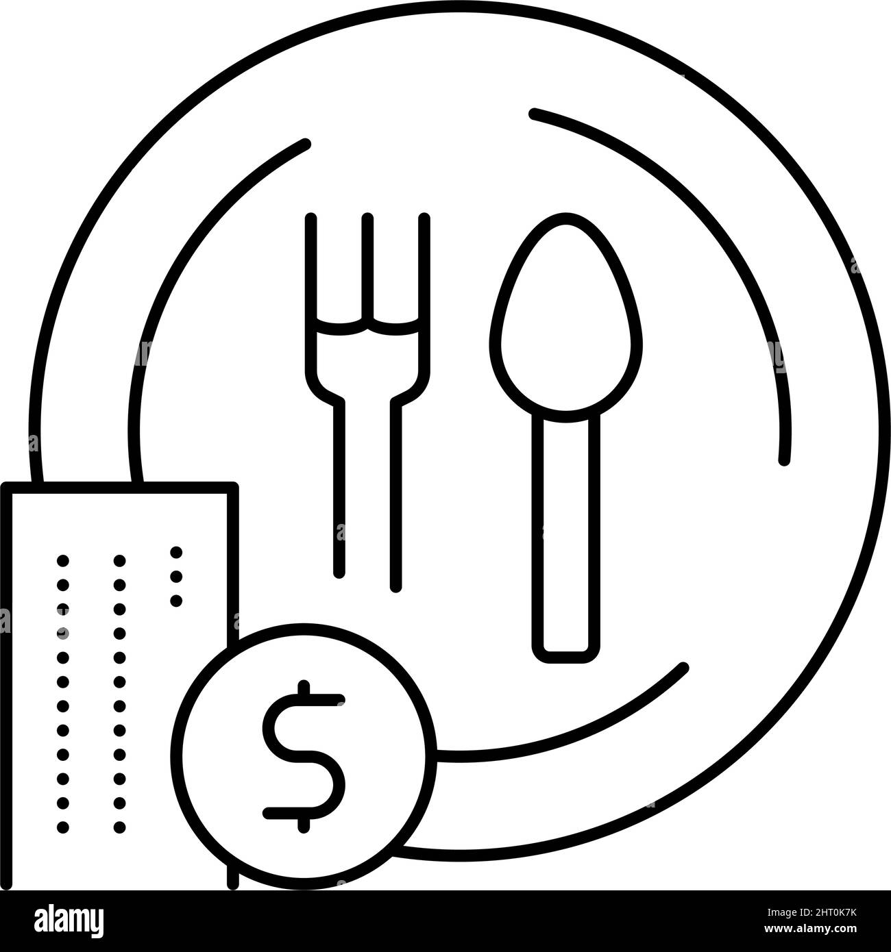 free lunch benefits line icon vector illustration Stock Vector Image ...