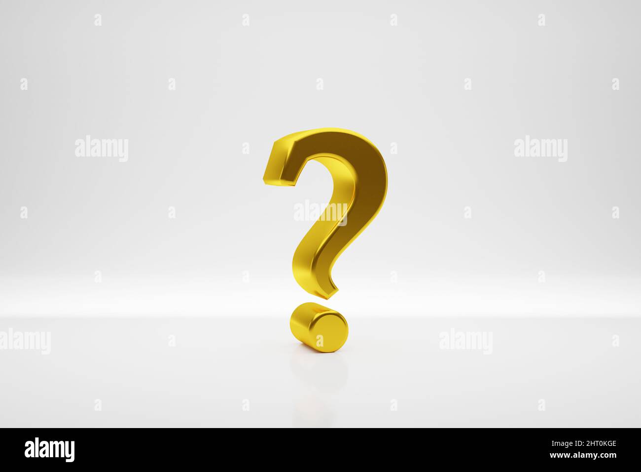 Illustration of a golden question mark on white background Stock Photo ...
