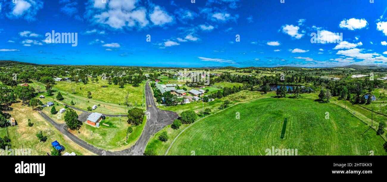 Beautiful panoramic view of the rural landscape of Emmaville town, NSW ...