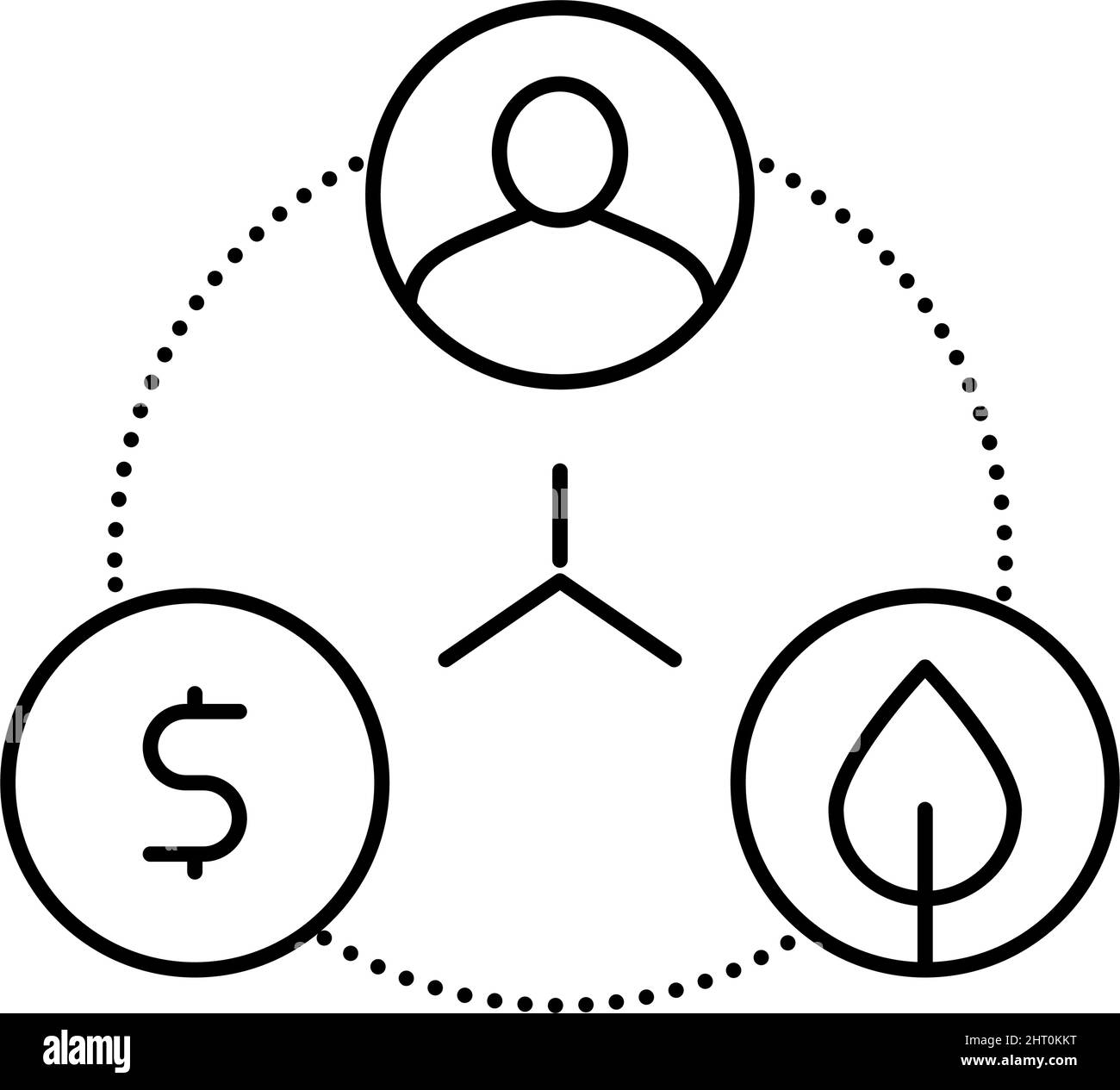 sustainable balanced economy line icon vector illustration Stock Vector ...