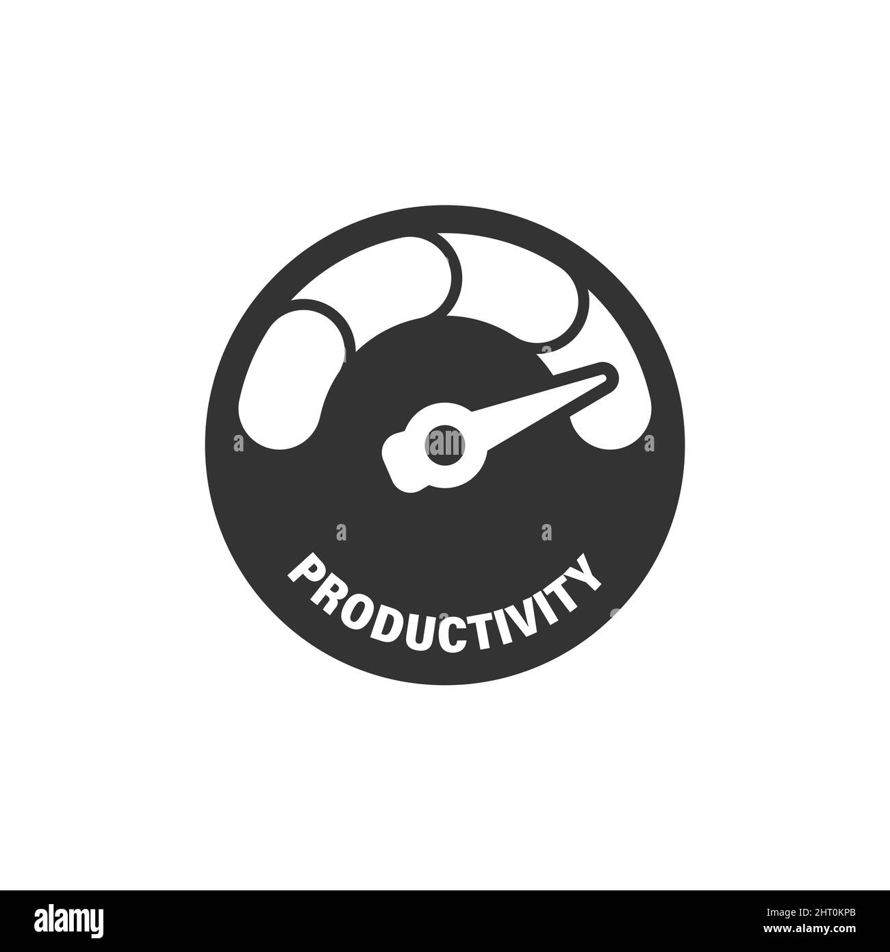 Productivity icon in flat style. Process strategy vector illustration ...