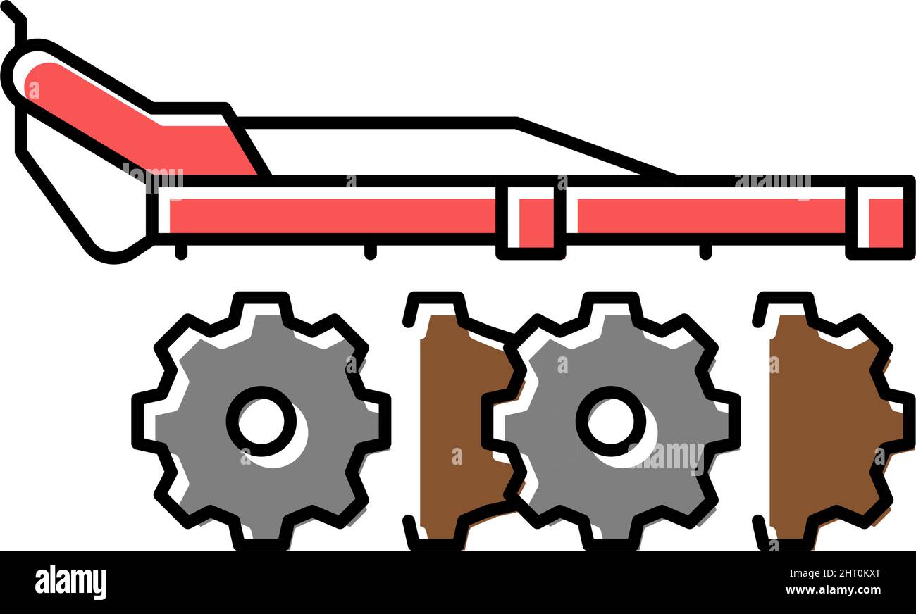 harrow farm equipment color icon vector illustration Stock Vector Image ...