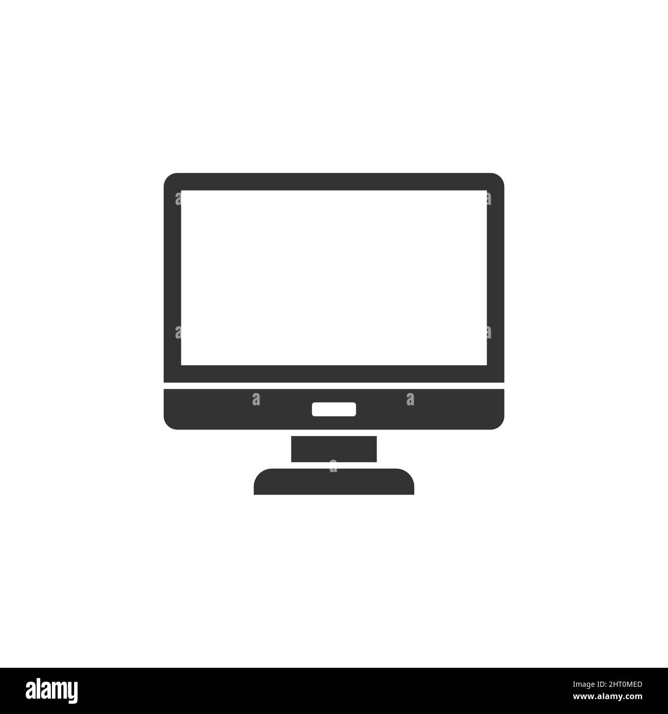 Personal computer in flat style. Desktop pc vector illustration on ...
