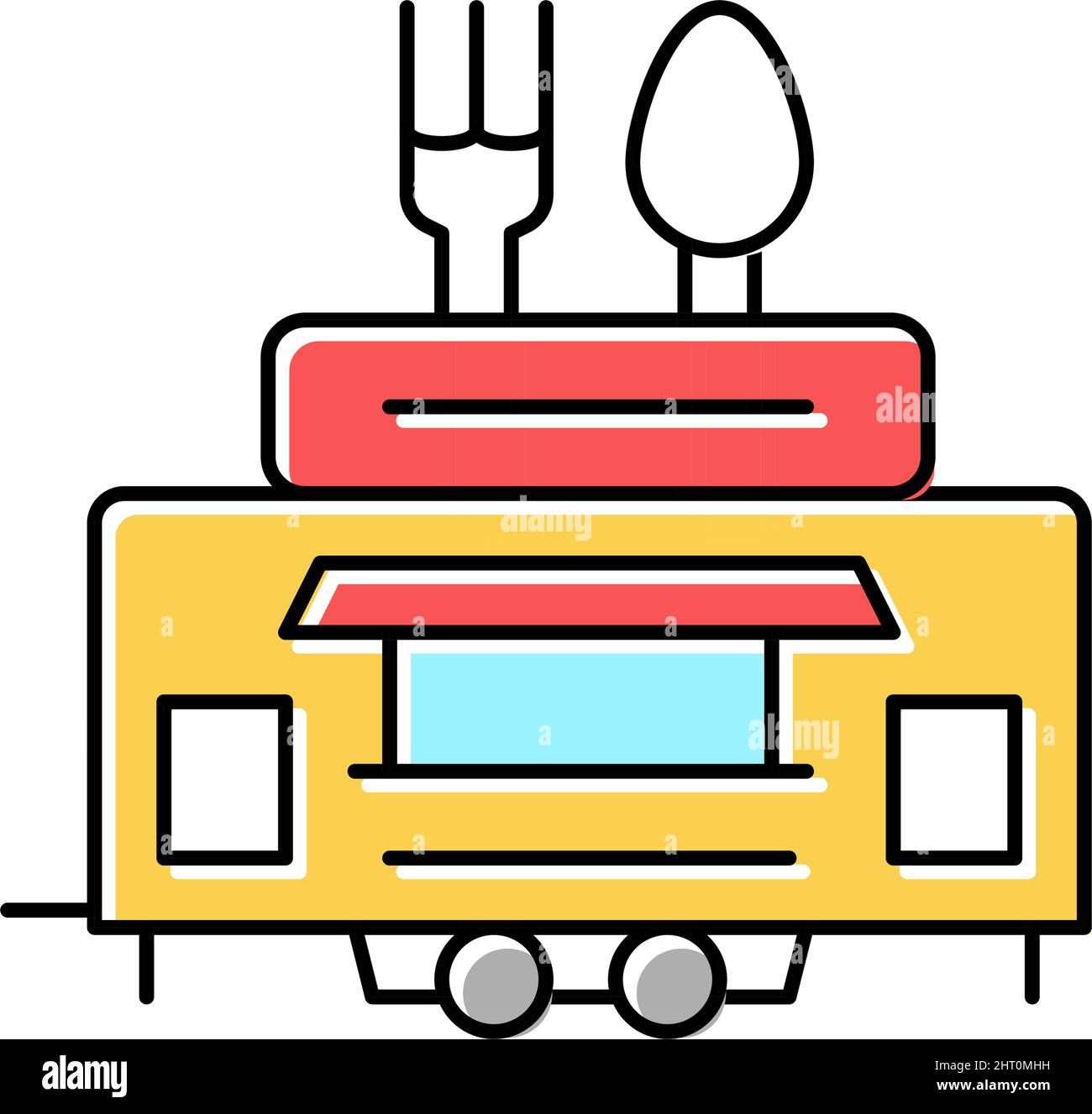 street food trailer color icon vector illustration Stock Vector Image ...