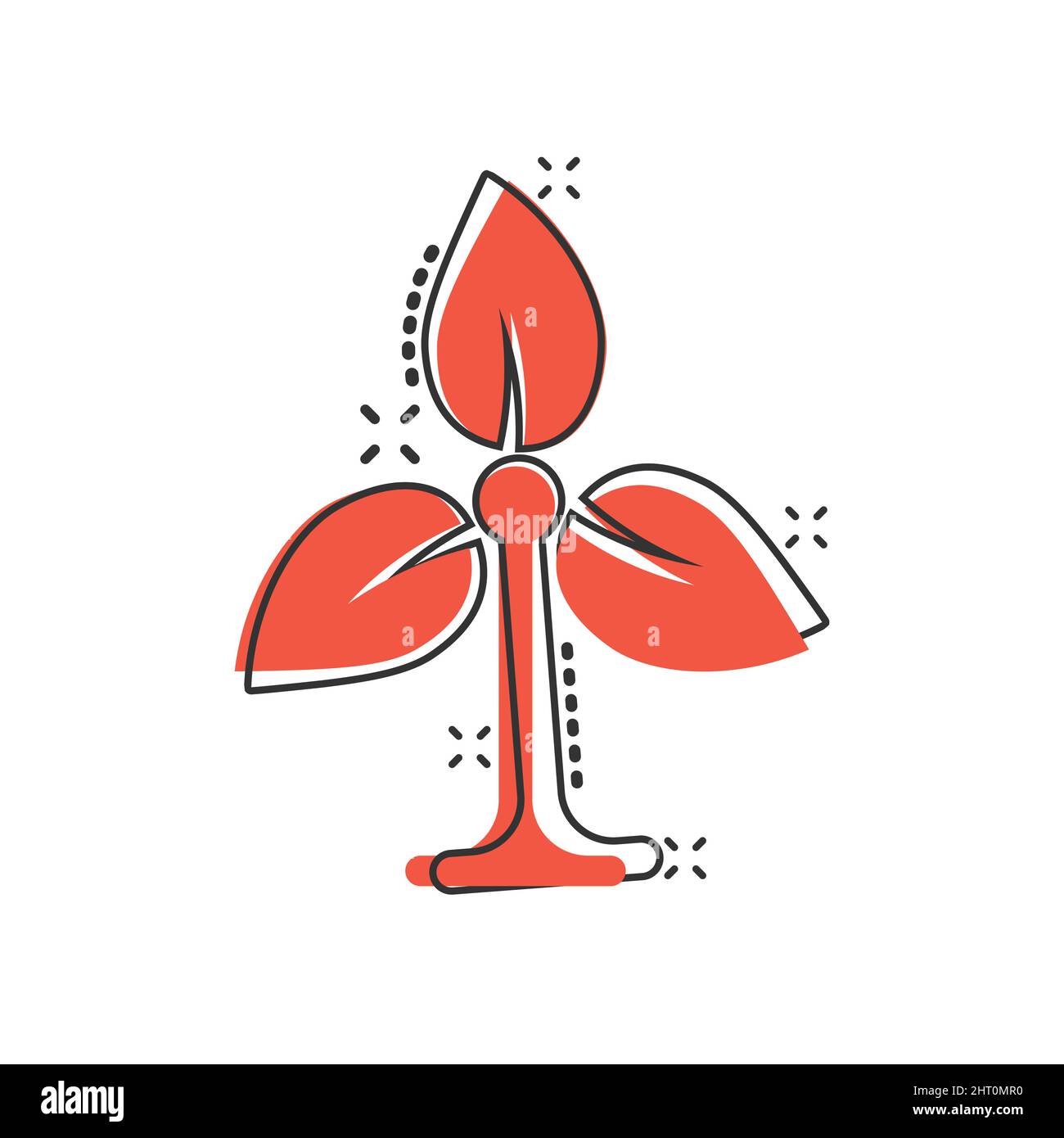 Leaf icon in comic style. Plant cartoon vector illustration on white ...