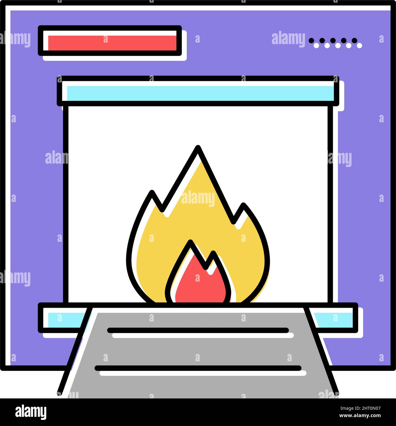 burning garbage machine color icon vector illustration Stock Vector ...