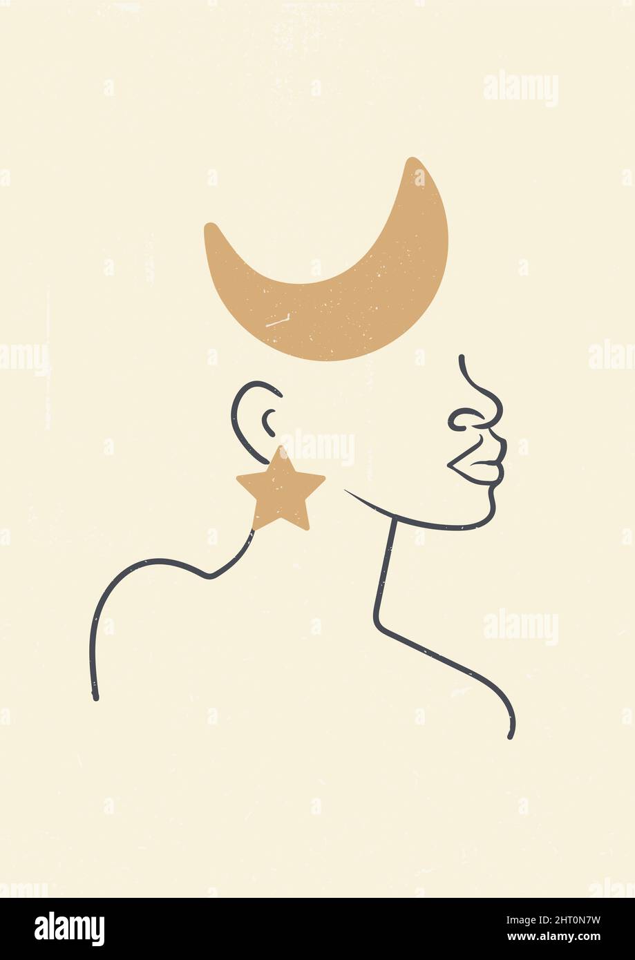 Boho minimalist printable wall art abstract home decor, woman line art ...