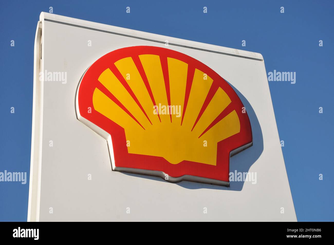 Copenhagen/Denmark./26 February 2022/.Shell gasoline station in Kastrup ...