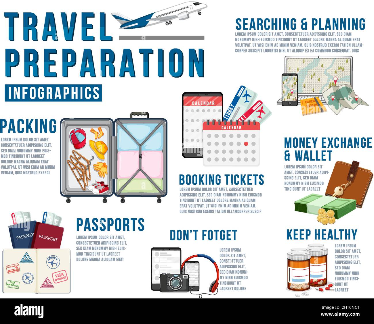 Travel preparation infographic template illustration Stock Vector Image ...