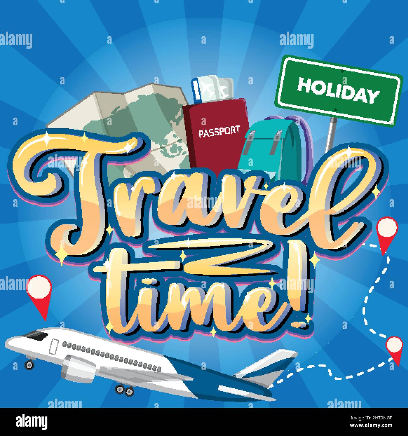 Travel Time typography design illustration Stock Vector Image & Art - Alamy
