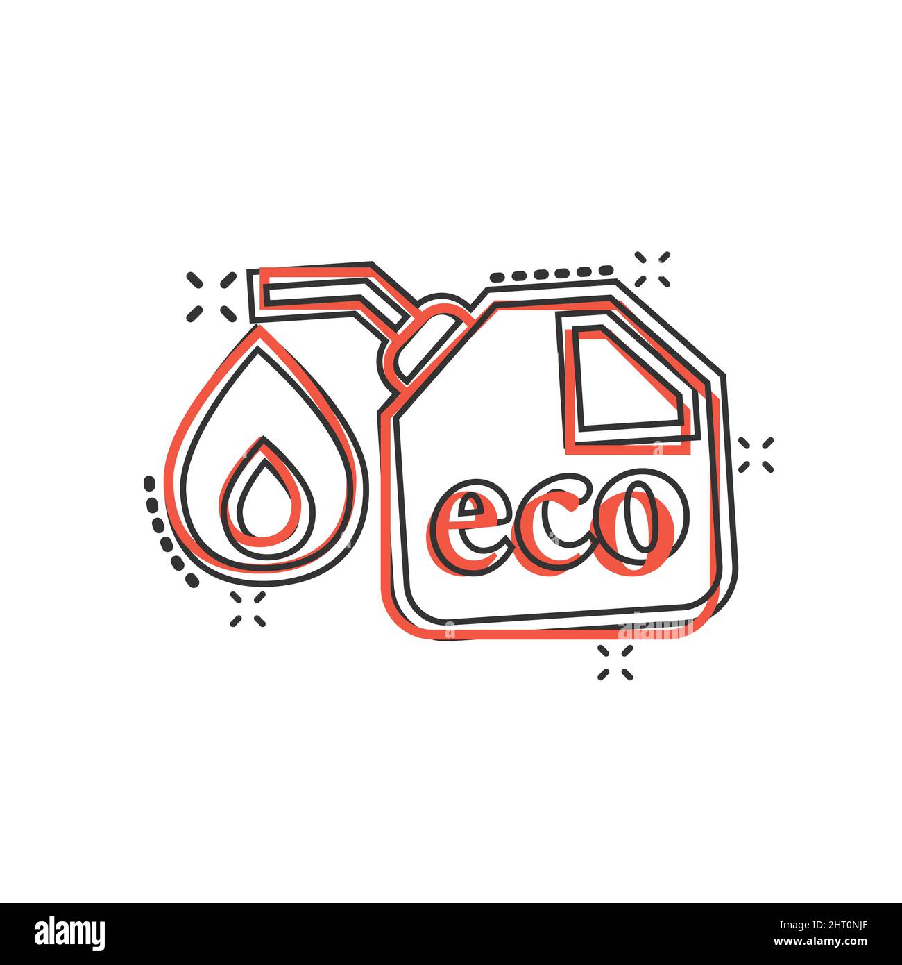 Gasoline canister icon in comic style. Petrol can cartoon vector ...