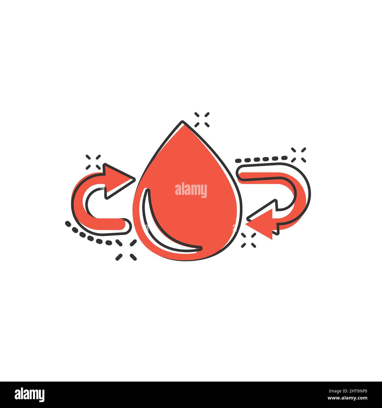 Water drop icon in comic style. Droplet cartoon vector illustration on ...