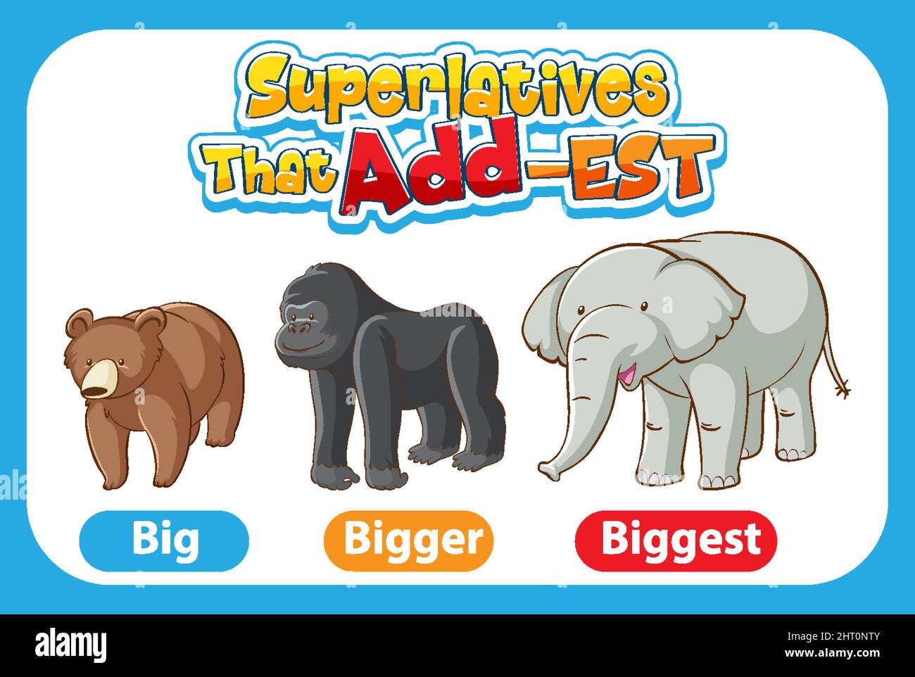 Superlatives Adjectives for word big illustration Stock Vector Image ...