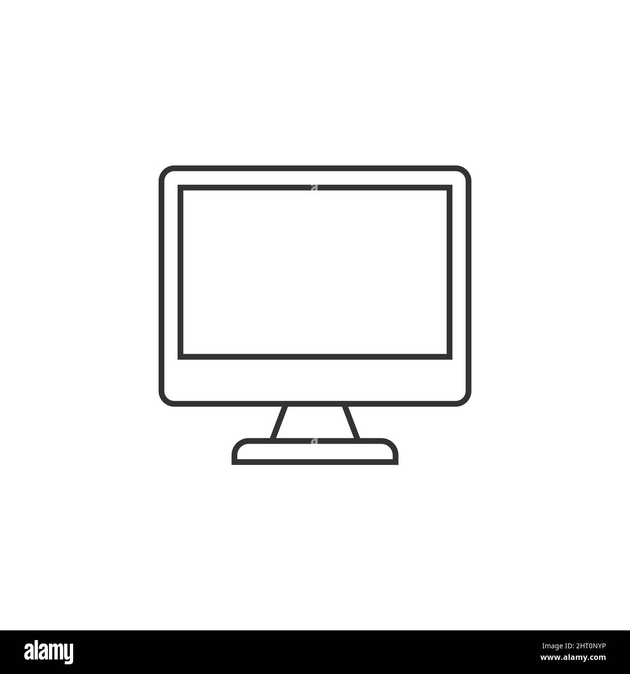 Personal computer in flat style. Desktop pc vector illustration on ...
