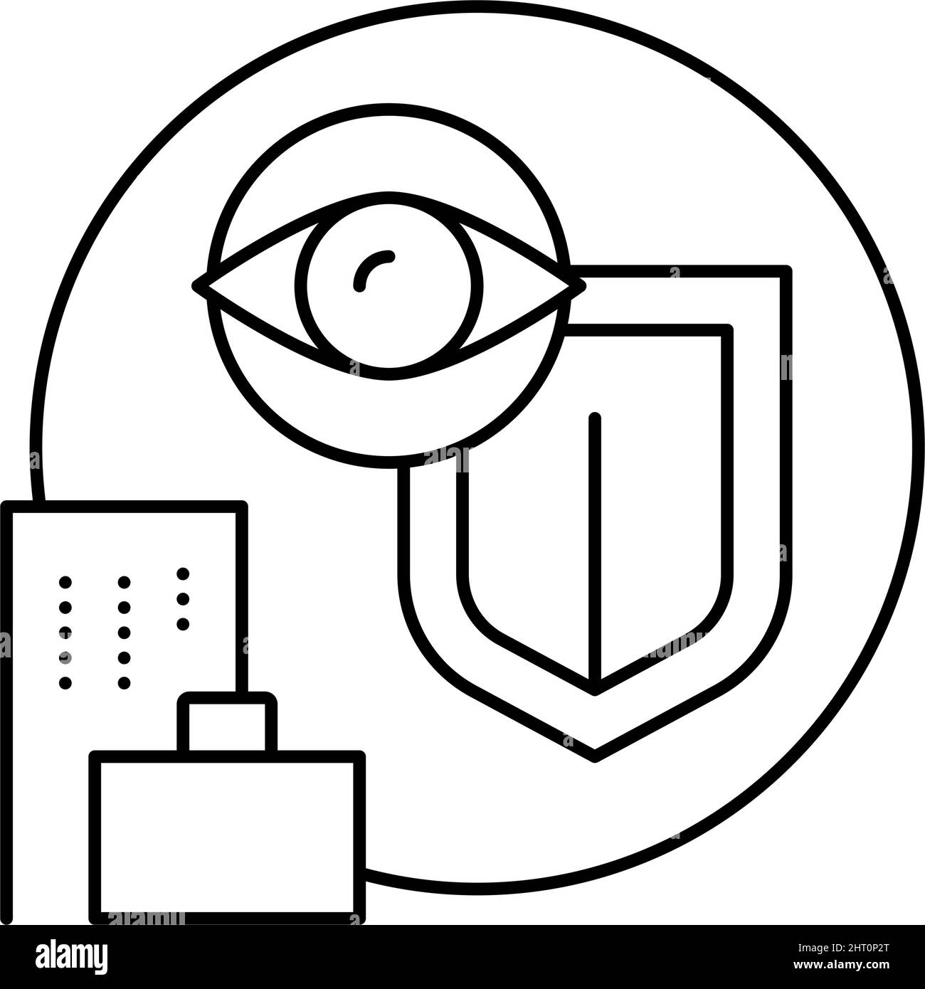 social protection line icon vector illustration Stock Vector Image ...