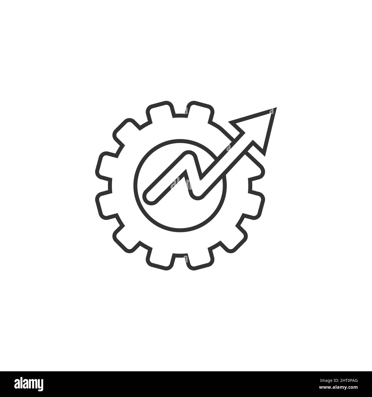 Productivity icon in flat style. Process strategy vector illustration ...