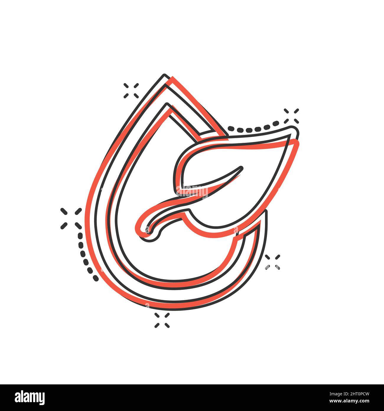 Natural drop water icon in comic style. Liquid cartoon vector ...