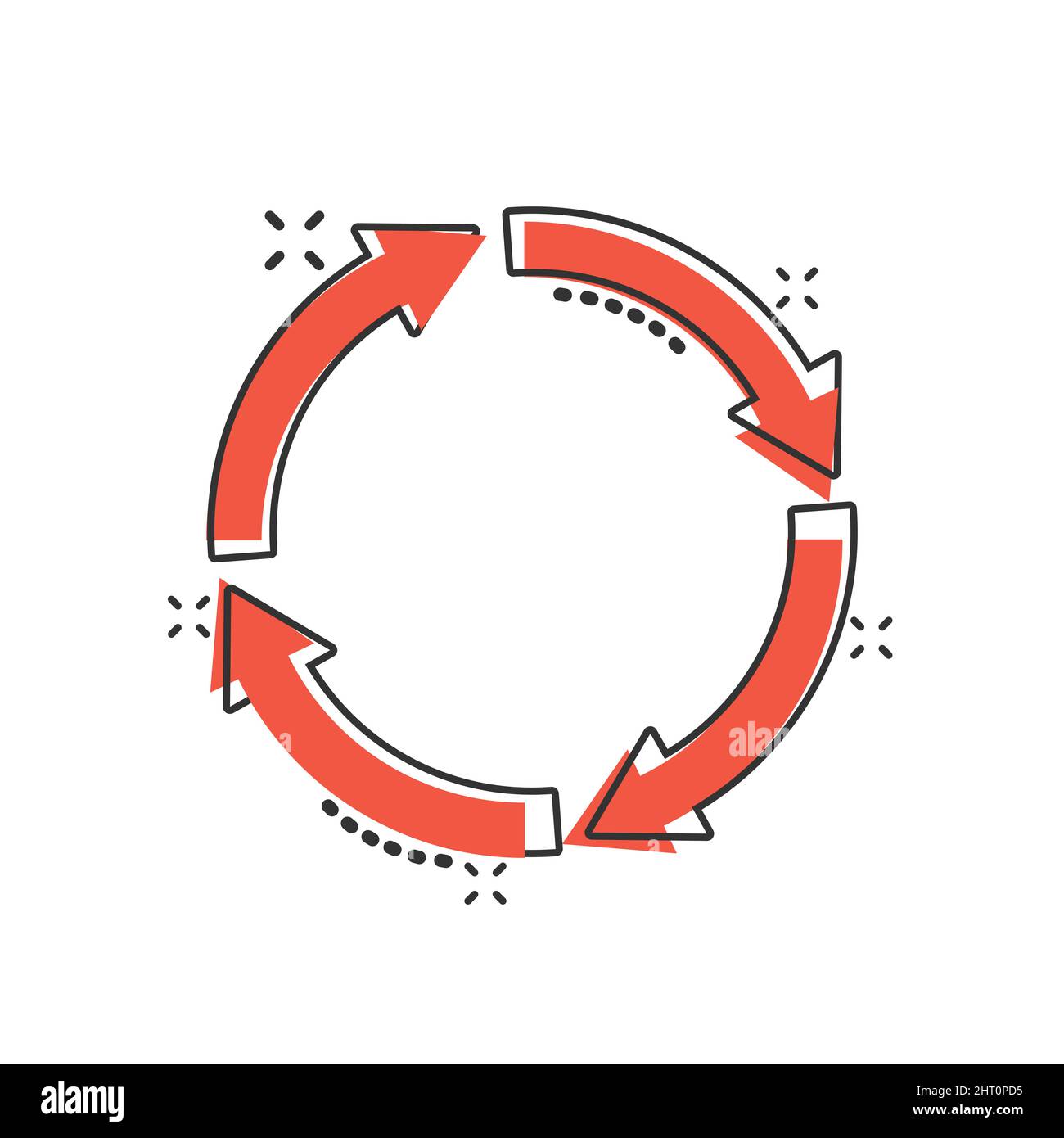 Recycle icon in comic style. Reuse cartoon vector illustration on white ...