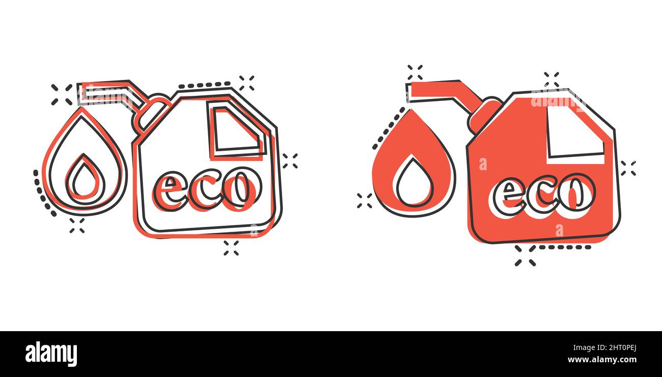 Gasoline canister icon in comic style. Petrol can cartoon vector ...