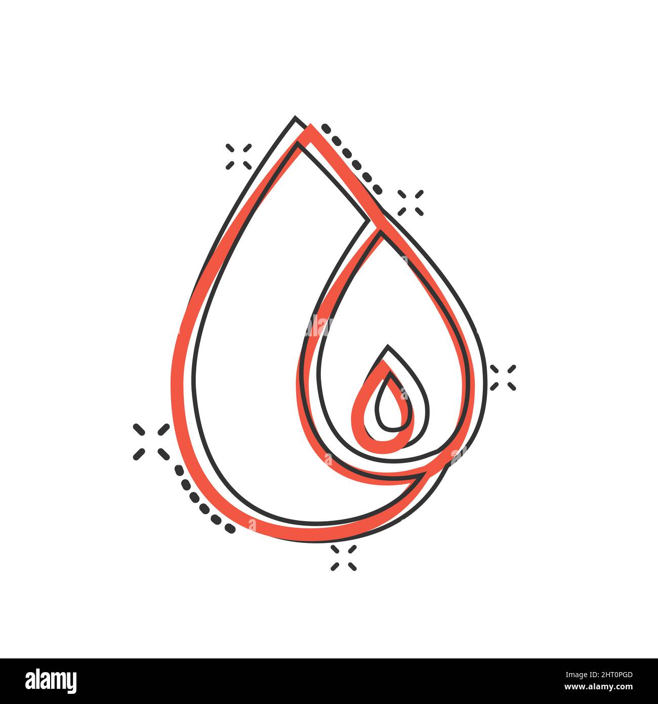 Water drop icon in comic style. Blob cartoon vector illustration on ...