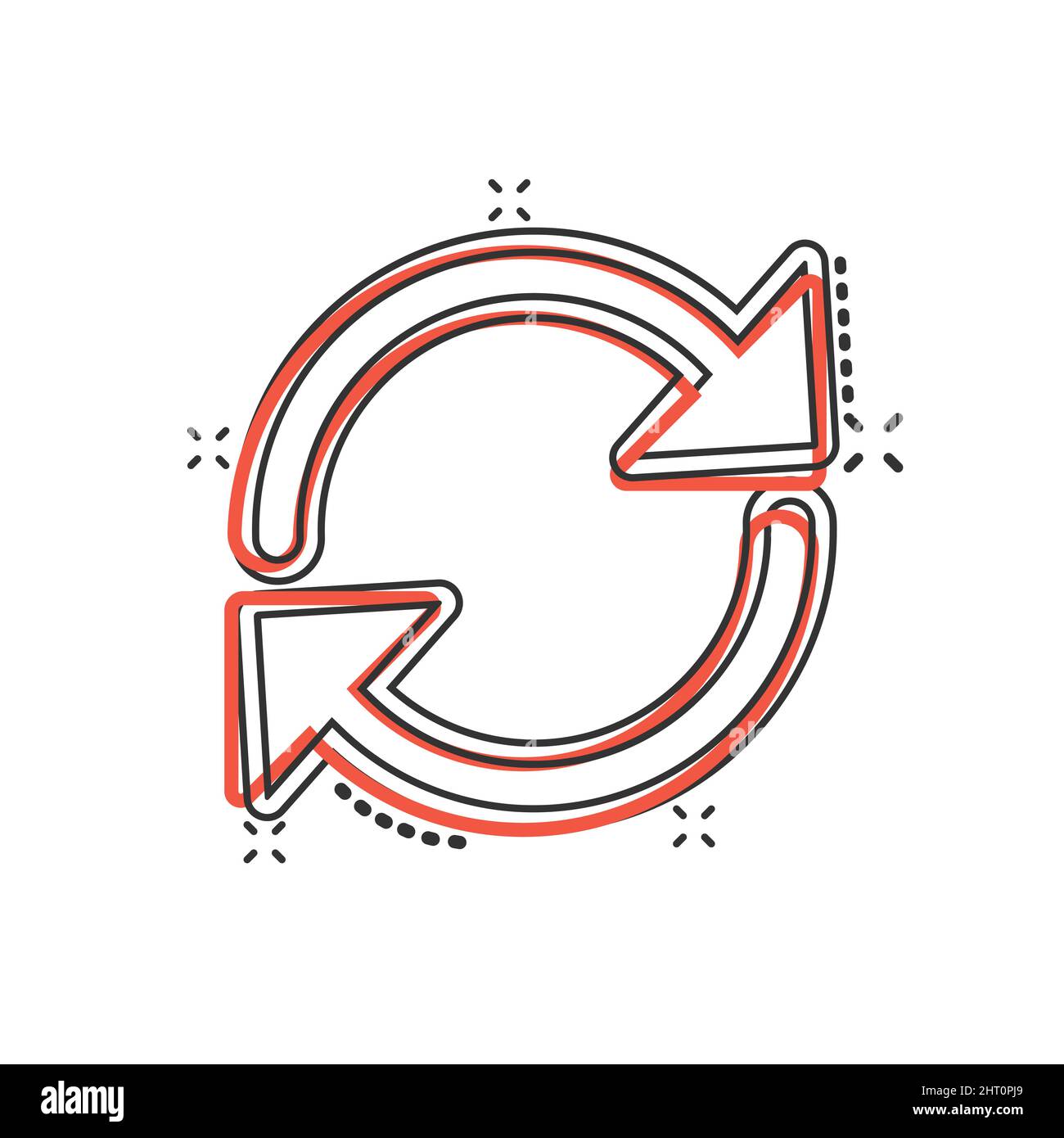 Recycle icon in comic style. Reuse cartoon vector illustration on white ...