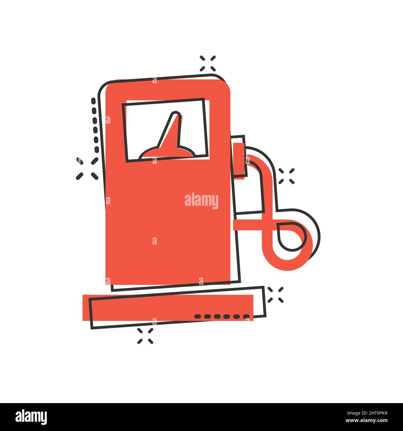 Fuel pump icon in comic style. Gas station cartoon sign vector ...