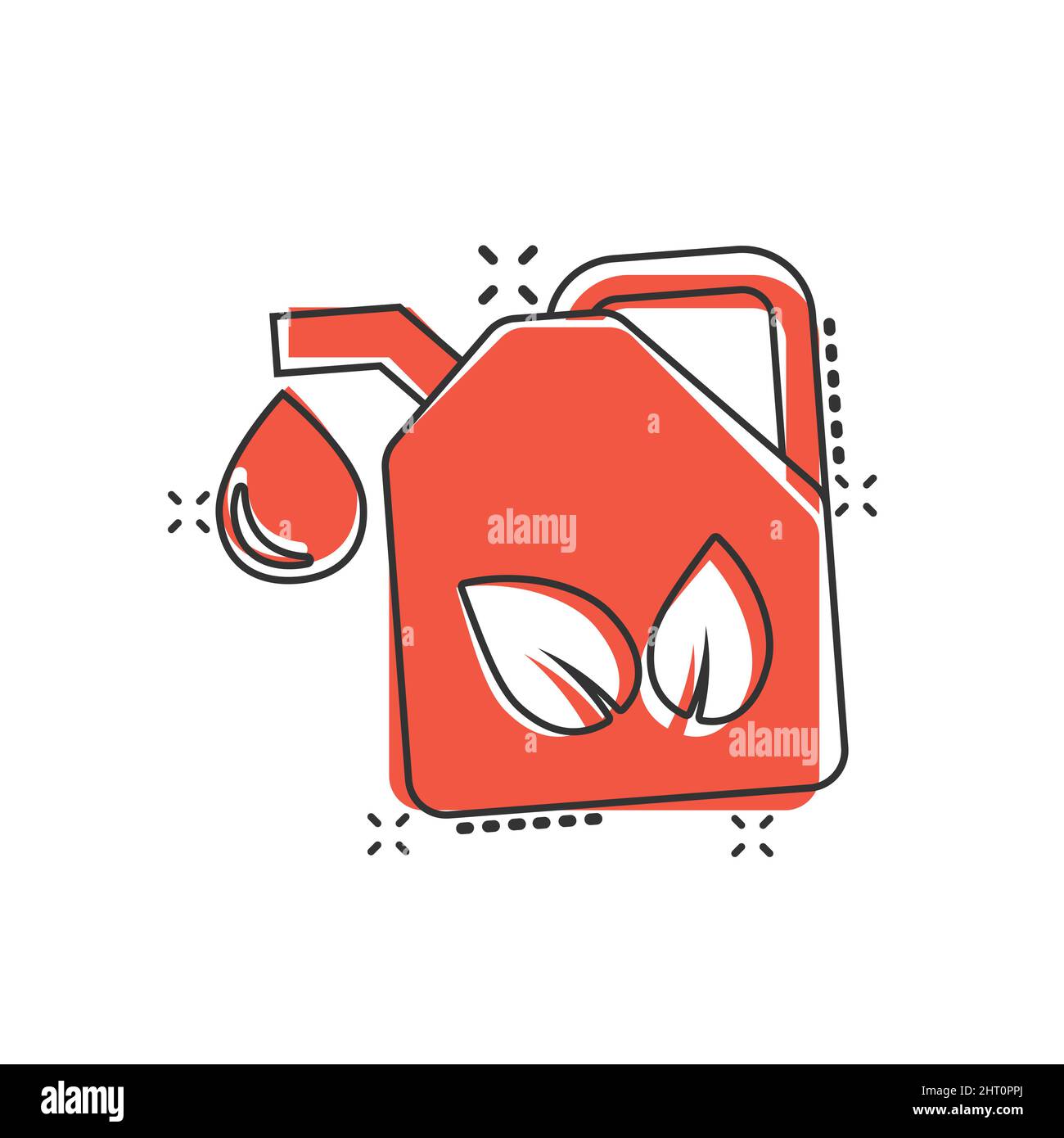 Gasoline canister icon in comic style. Petrol can cartoon vector ...
