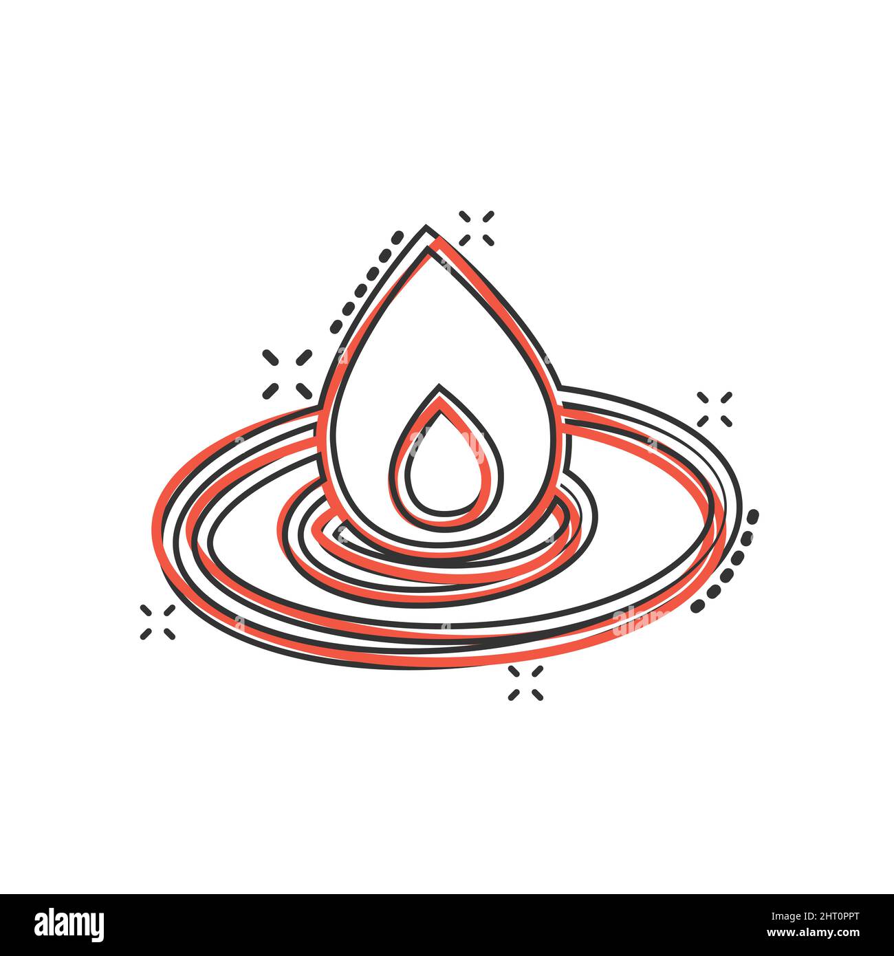 Water drop icon in comic style. Liquid cartoon vector illustration on ...