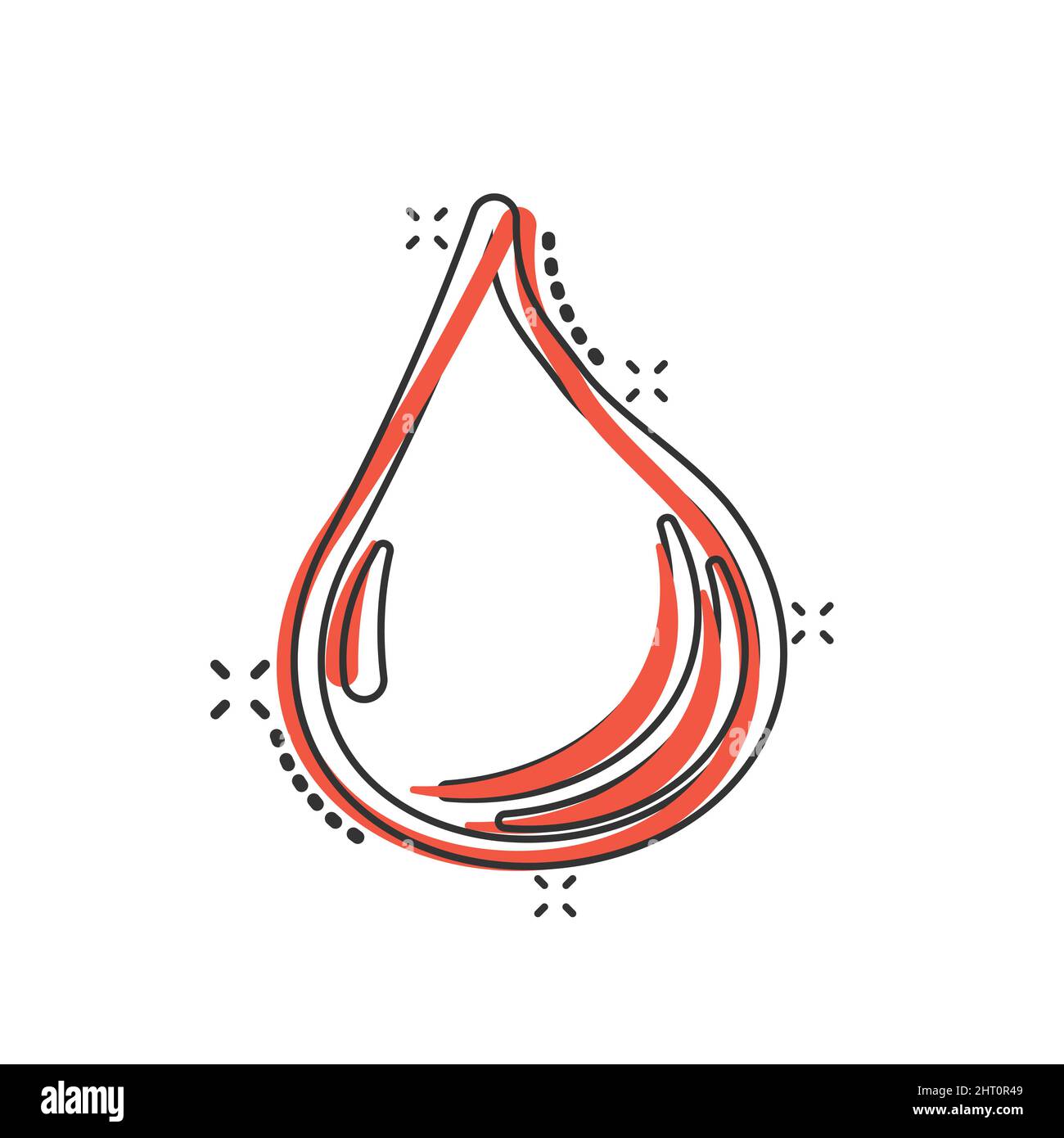 Water drop icon in comic style. Liquid cartoon vector illustration on ...