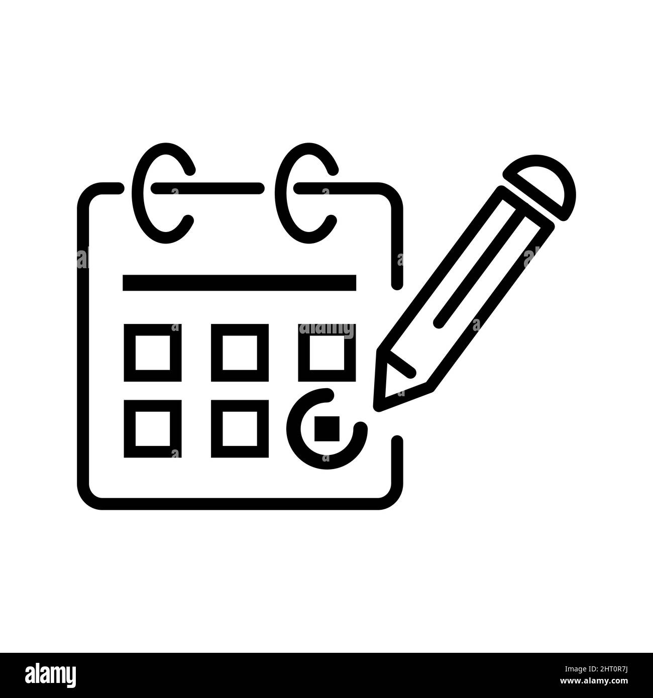 Illustration calender icon on Black and White Stock Photos & Images - Alamy