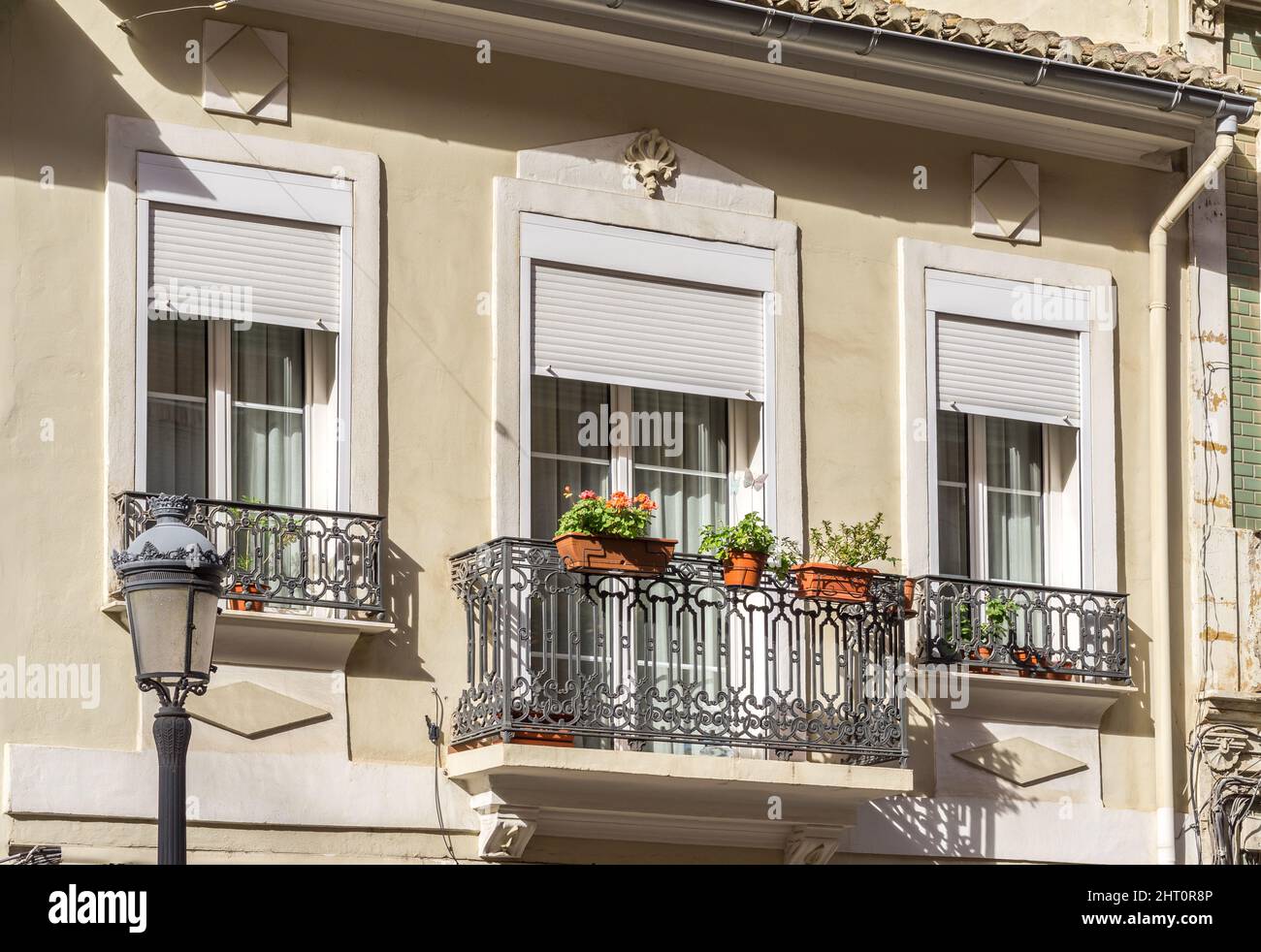 windows of apartment residential building early twentieth century green ...