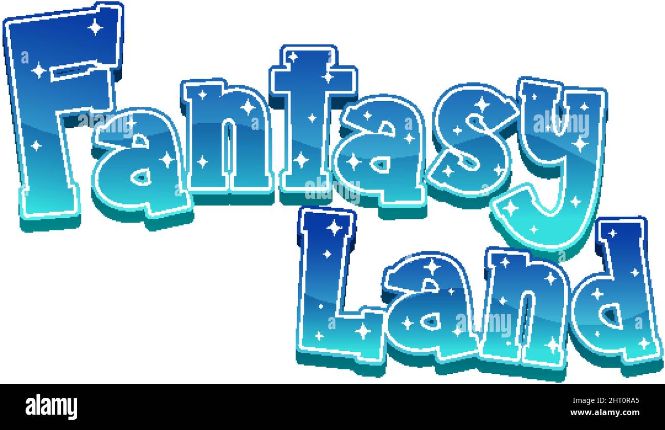 Fantasy Land text word with blue gradient illustration Stock Vector ...