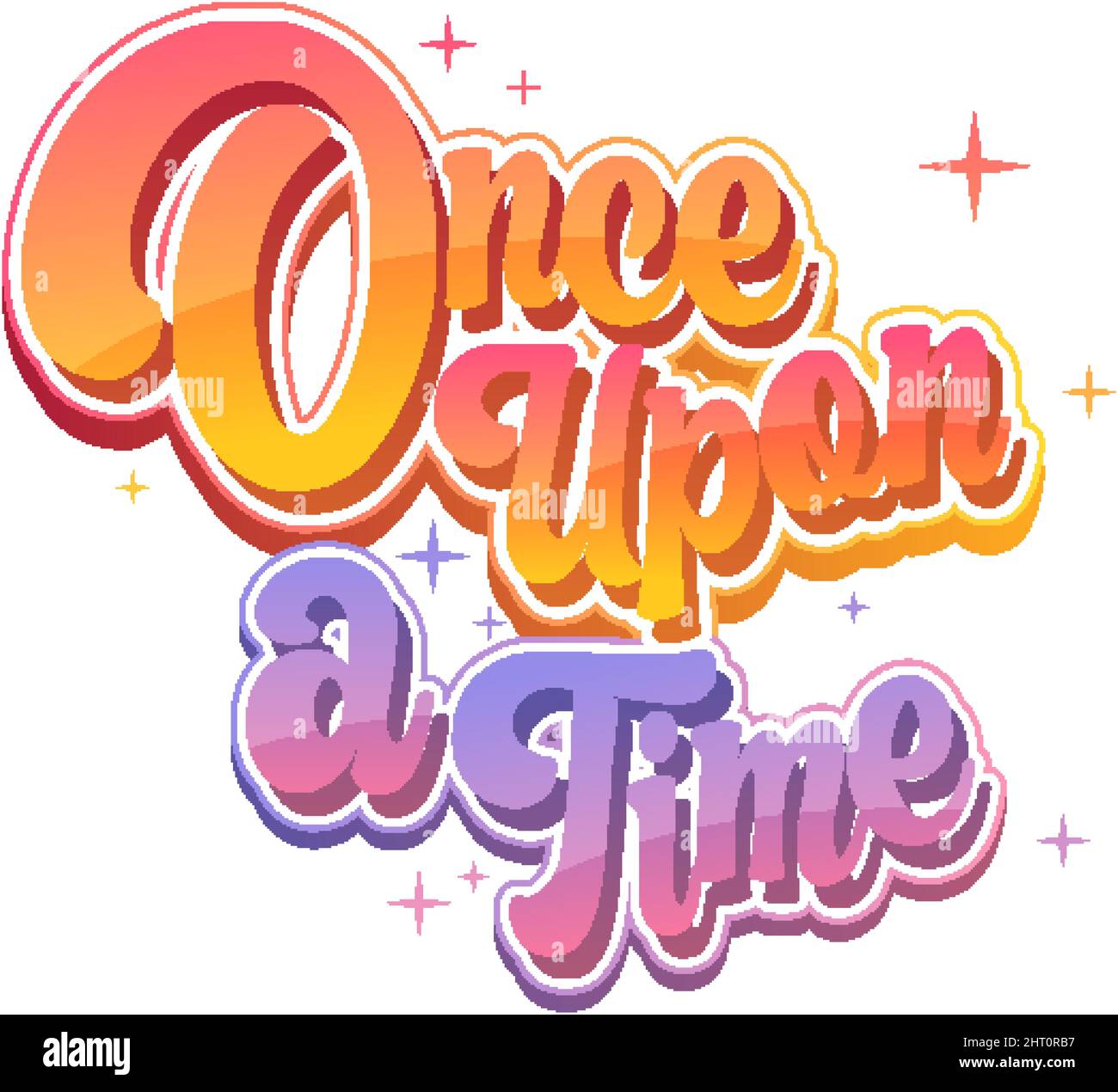 Once upon a time text word in cartoon style illustration Stock Vector ...